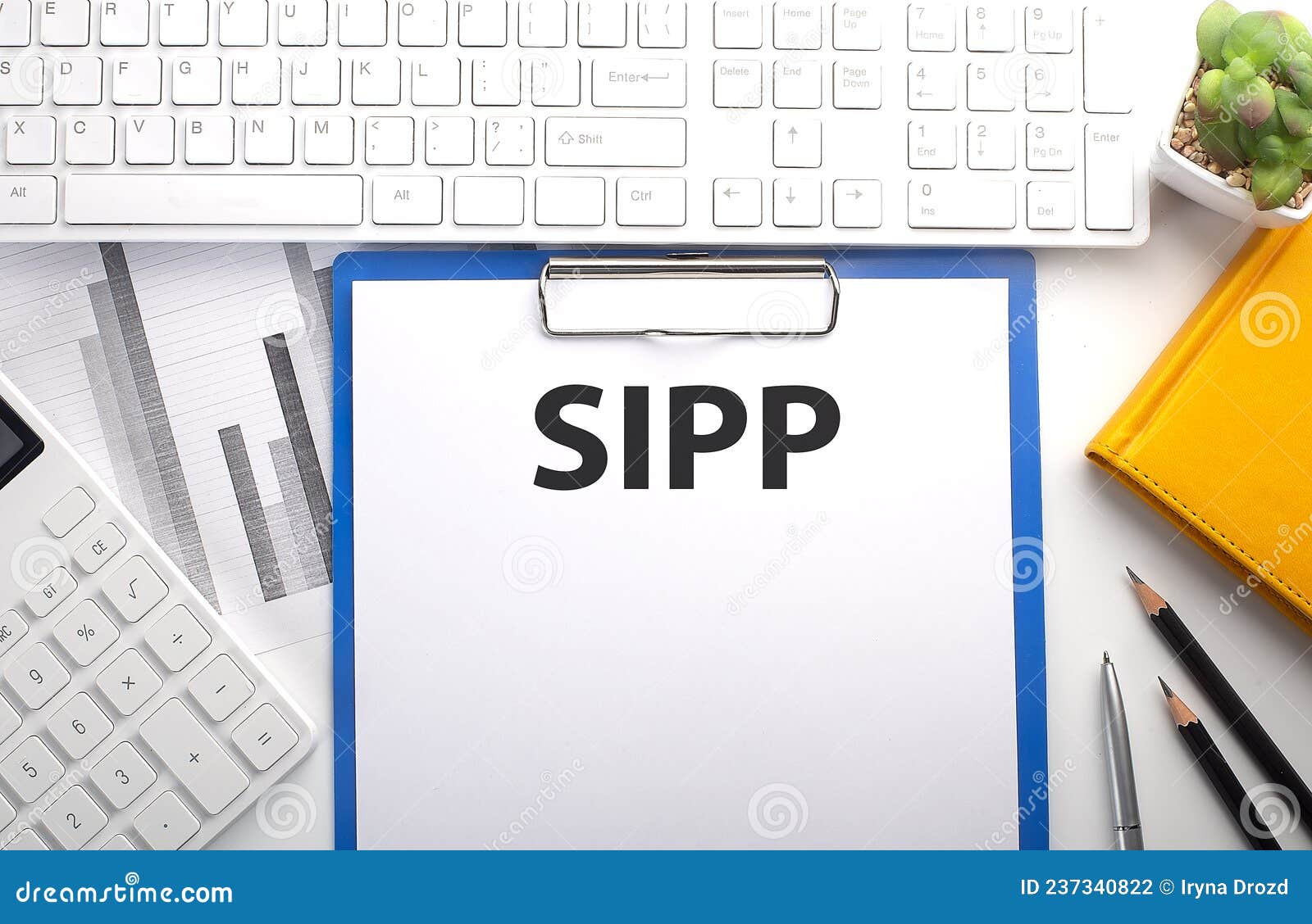SIPP Written on the Paper with Keyboard, Chart, Calculator and Notebook ...