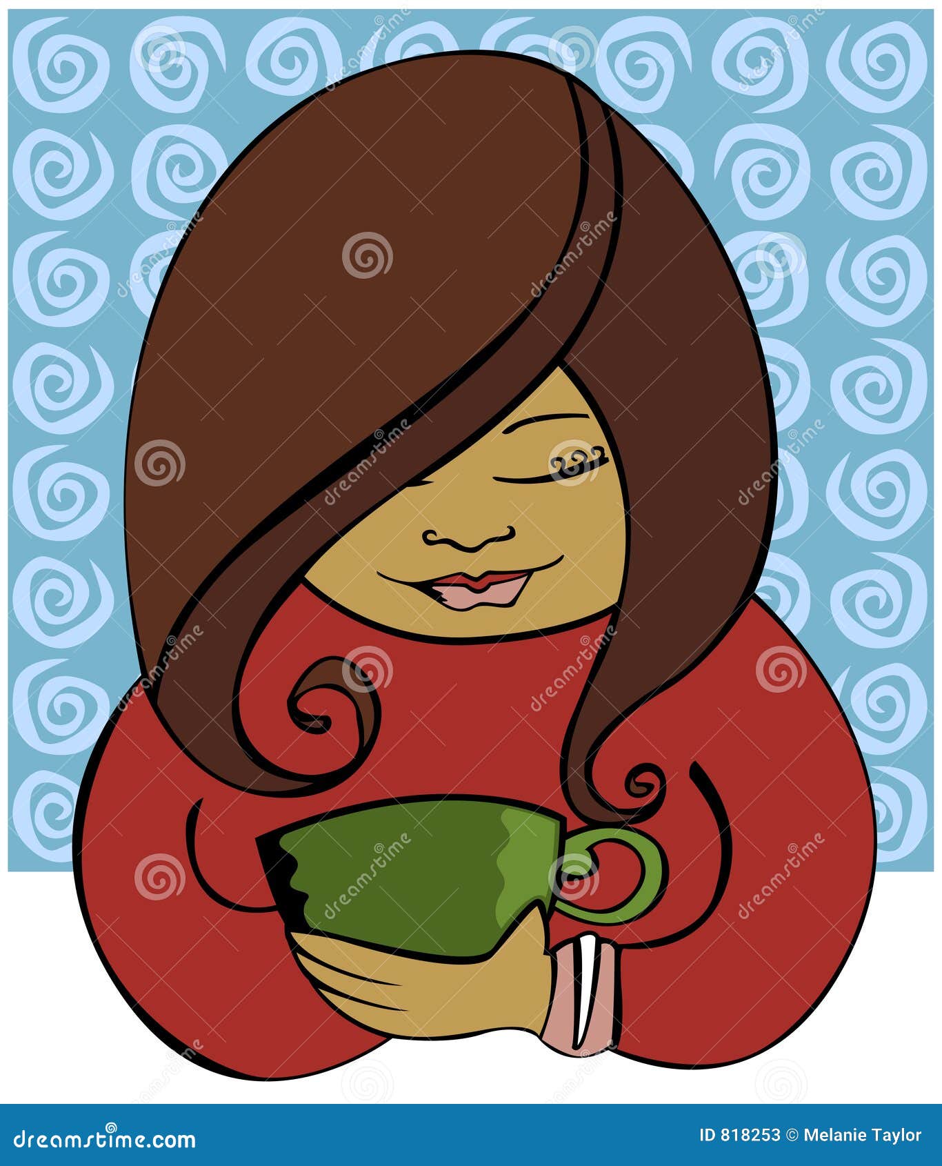 Sipping Coffee stock vector. Illustration of brown, gourmet - 818253