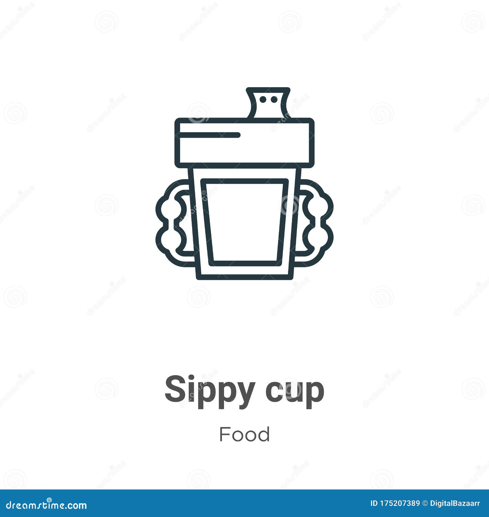 Sippy Cup Outline Vector Icon. Thin Line Black Sippy Cup Icon, Flat ...