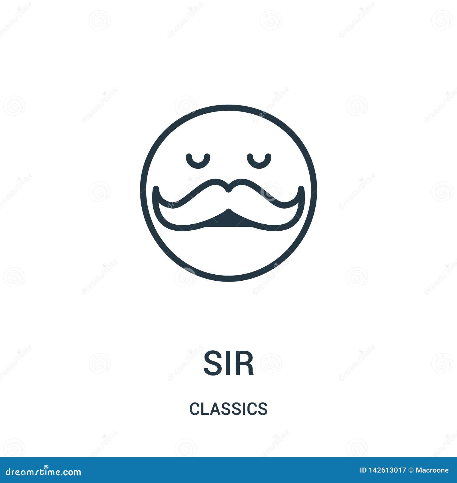 Sir Icon Vector from Classics Collection. Thin Line Sir Outline Icon ...