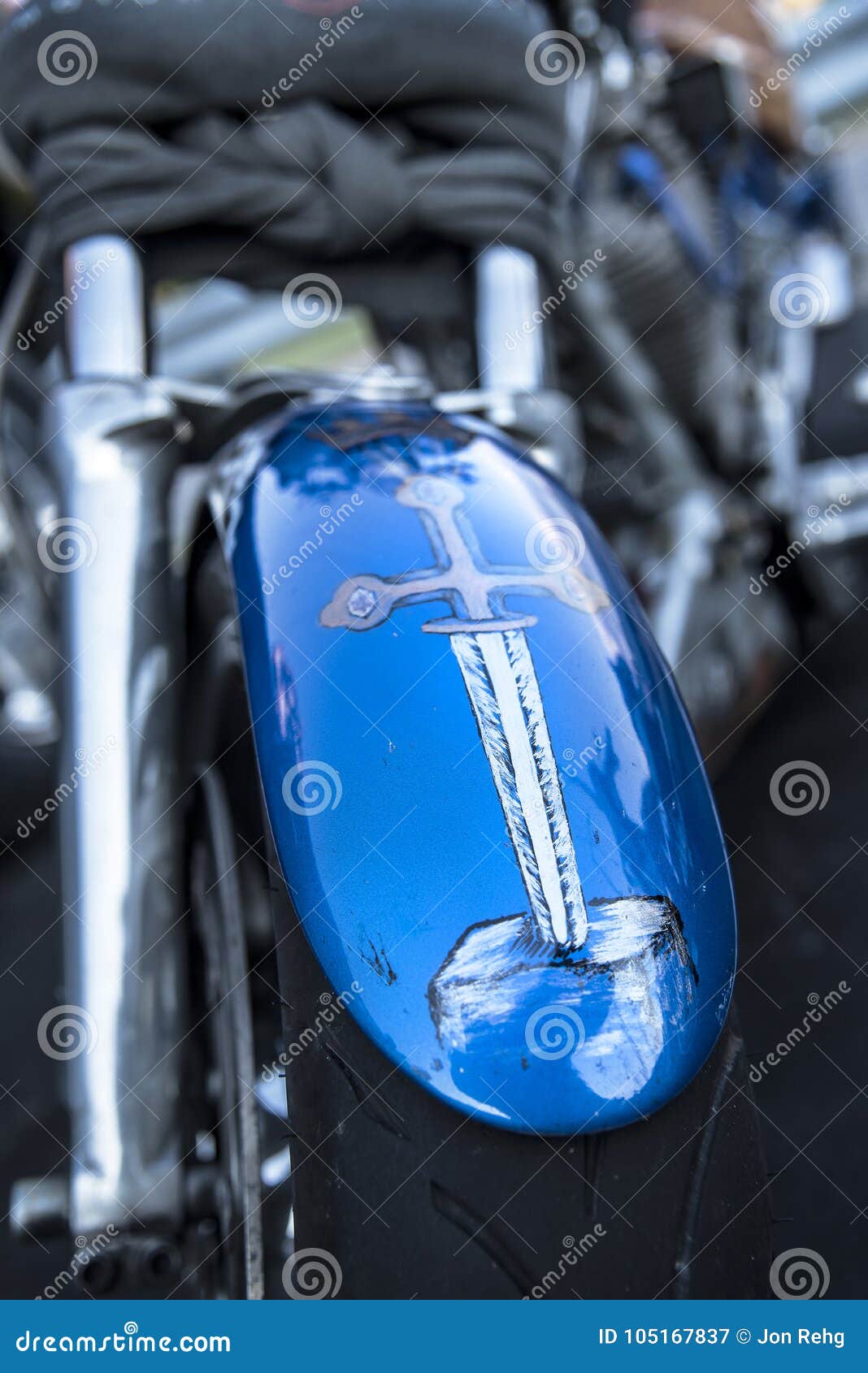 Sir Lancelot Sword Custom Painted on Motorcycle Fender Editorial ...