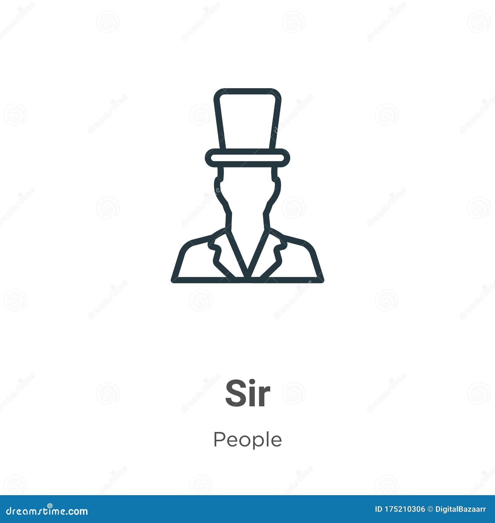 Sir Outline Vector Icon. Thin Line Black Sir Icon, Flat Vector Simple ...
