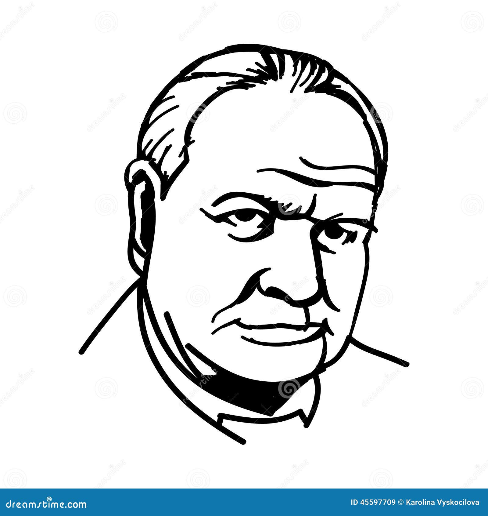 Winston Churchill Sketch Vector Illustration | CartoonDealer.com #180783390