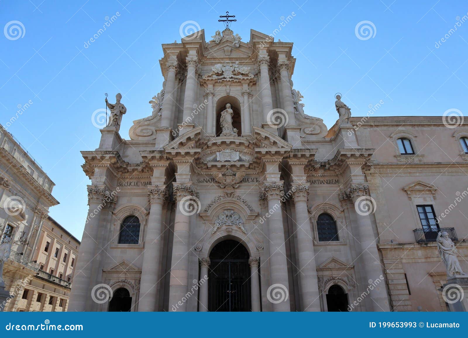 Siracusa - Facciata Del Duomo Stock Image - Image of baroque, nativity ...