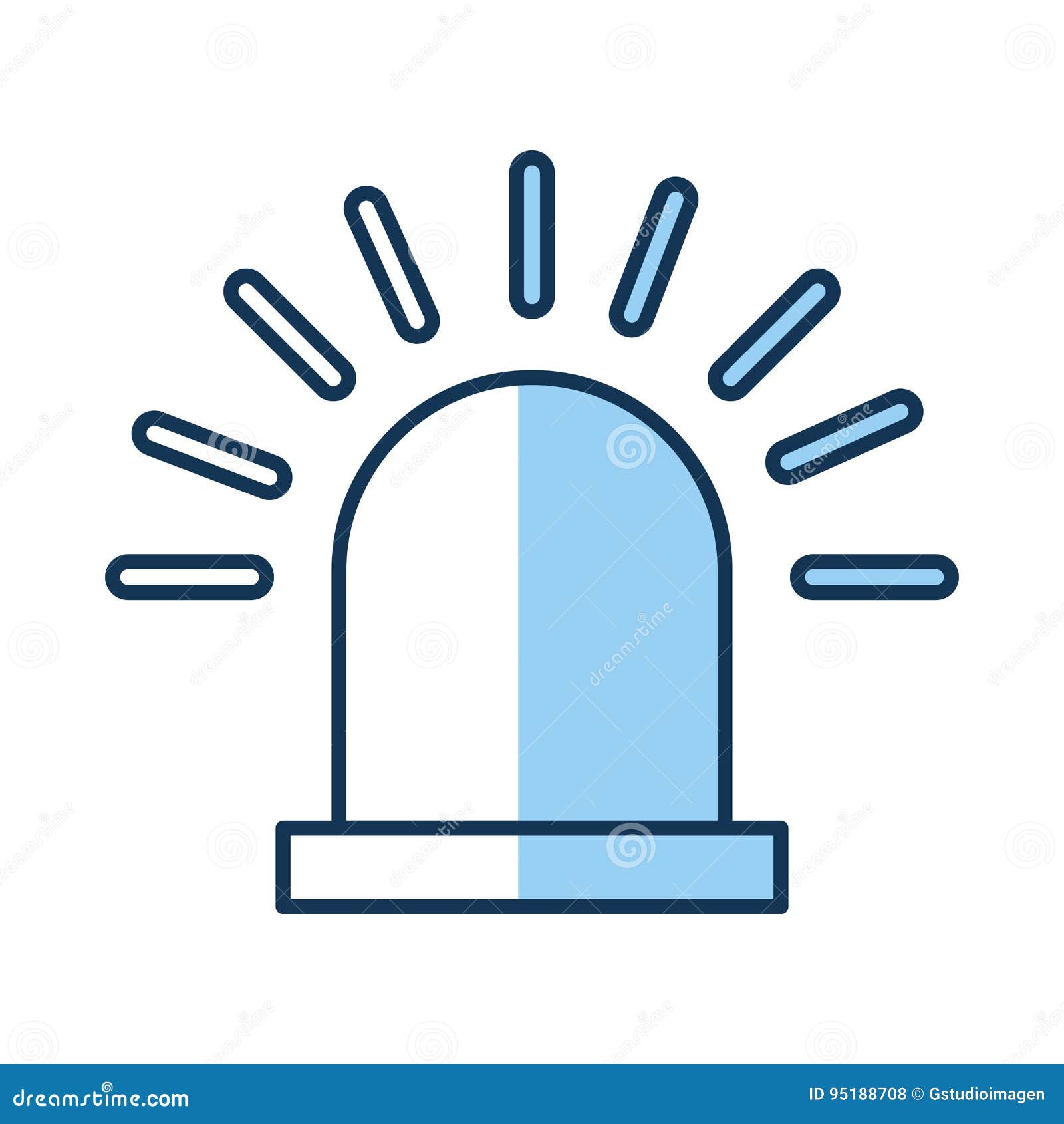 Siren alert isolated icon stock vector. Illustration of brigade - 95188708