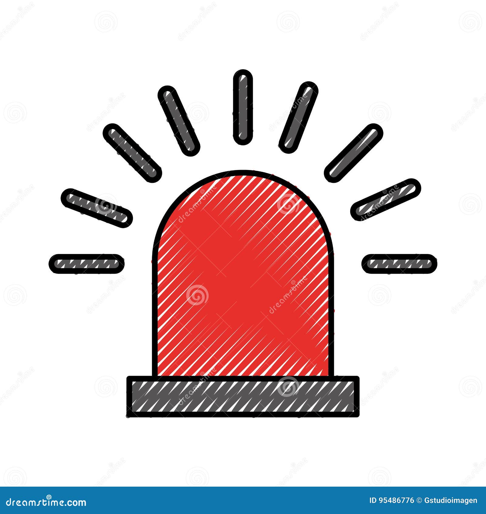 Siren alert isolated icon stock vector. Illustration of rescue - 95486776