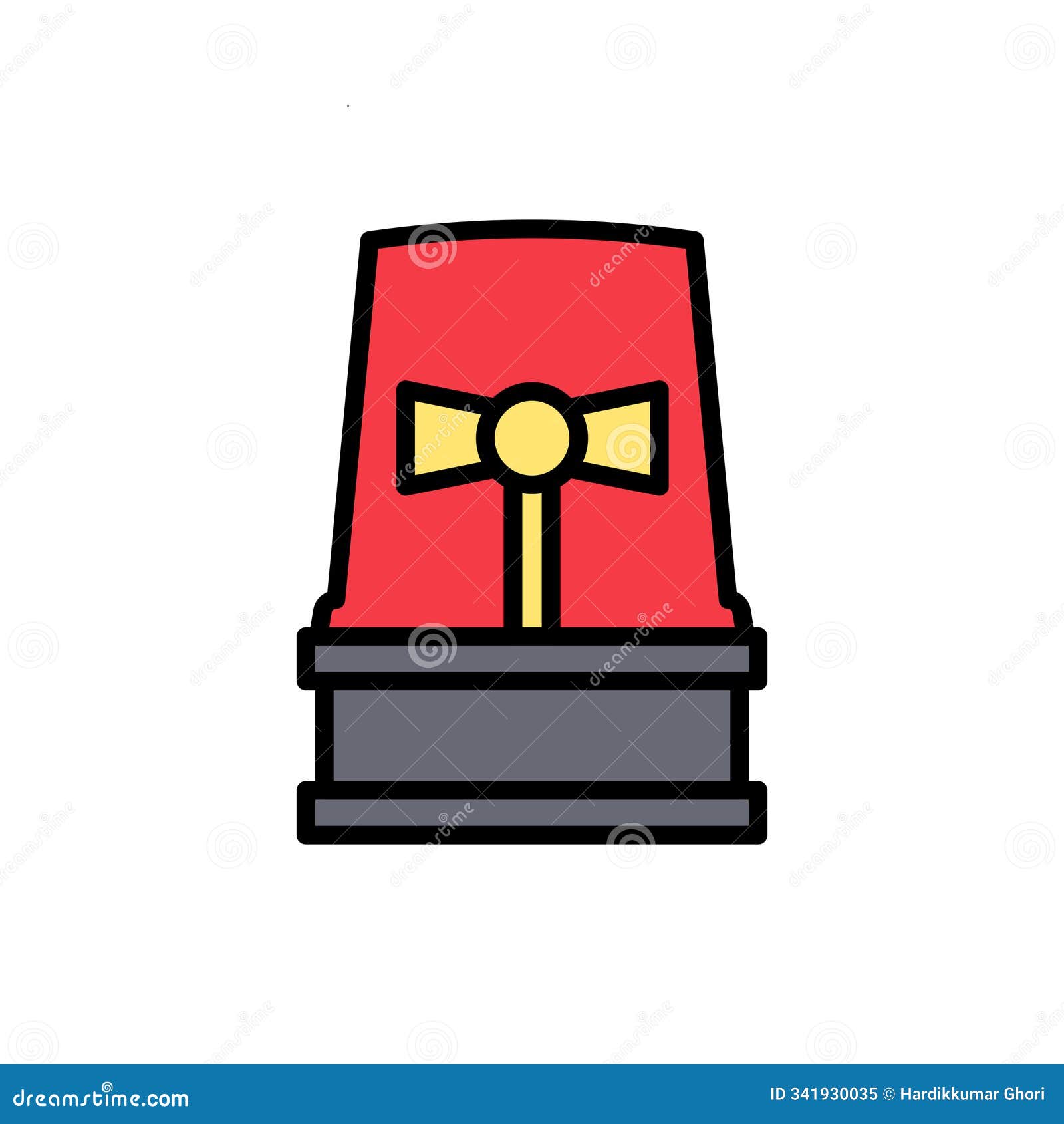 Siren Colored Vector Icon on White Background Stock Vector ...