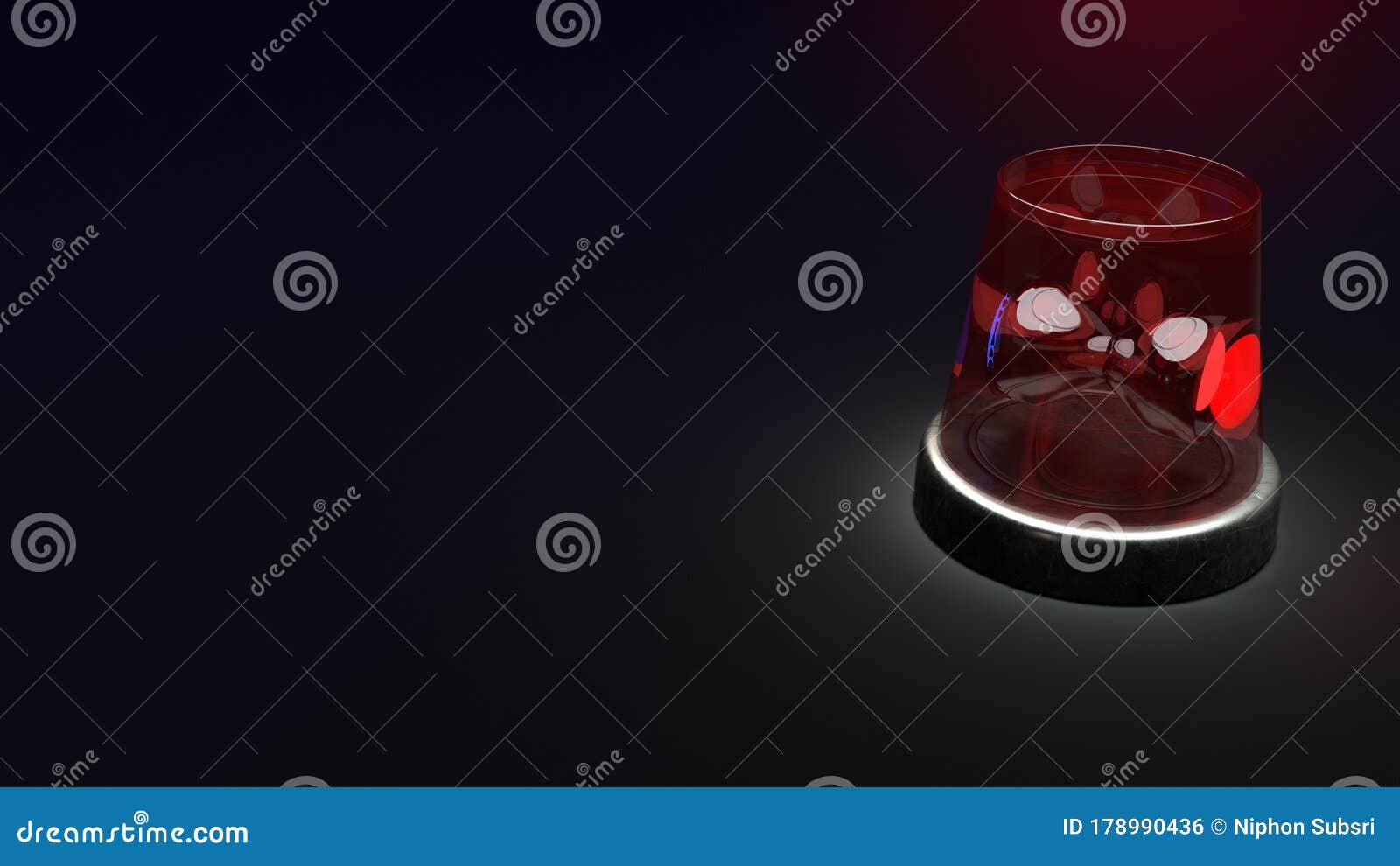Siren Emergency Lights in the Dark 3d Rendering for Ambulance Content ...