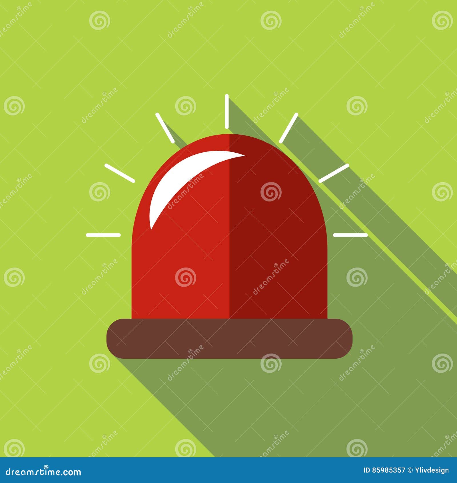 Siren icon, flat style stock vector. Illustration of emergency - 85985357