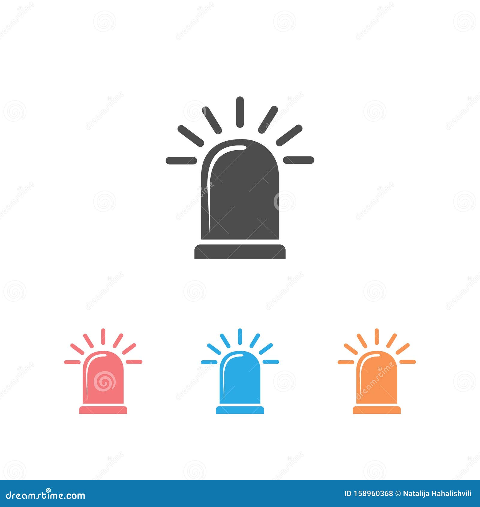 Siren icon set symbol. stock vector. Illustration of rescue - 158960368