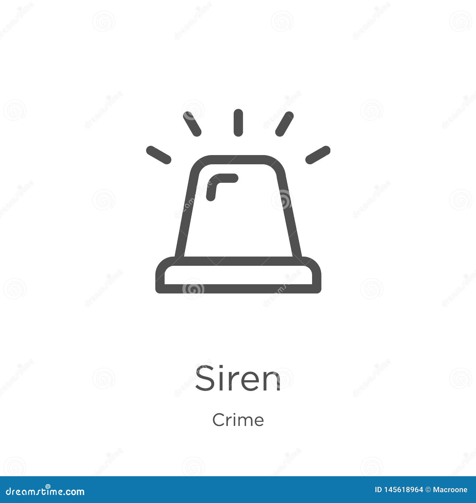 Siren Icon Vector from Crime Collection. Thin Line Siren Outline Icon ...