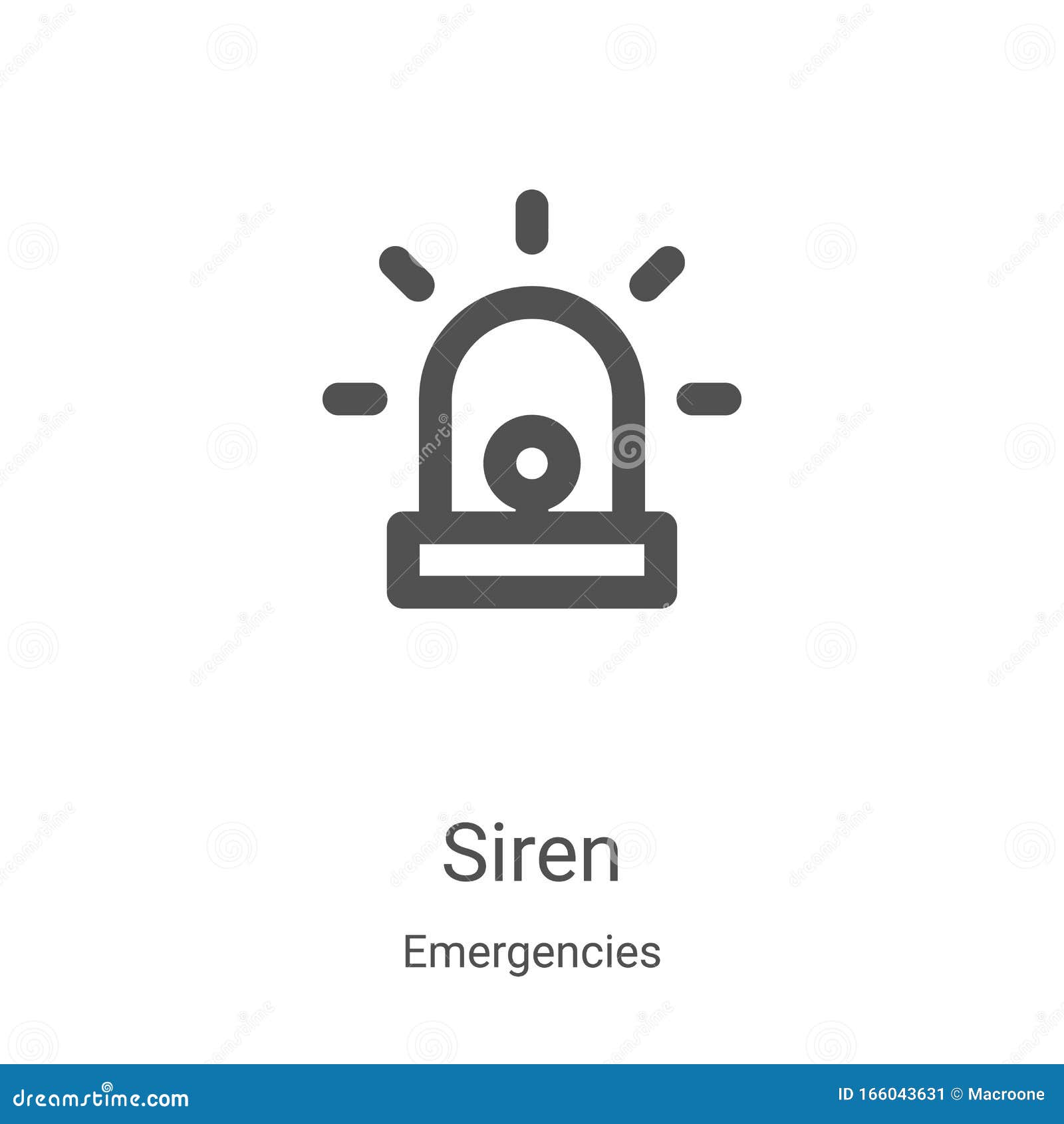 Siren Icon Vector from Emergencies Collection. Thin Line Siren Outline ...