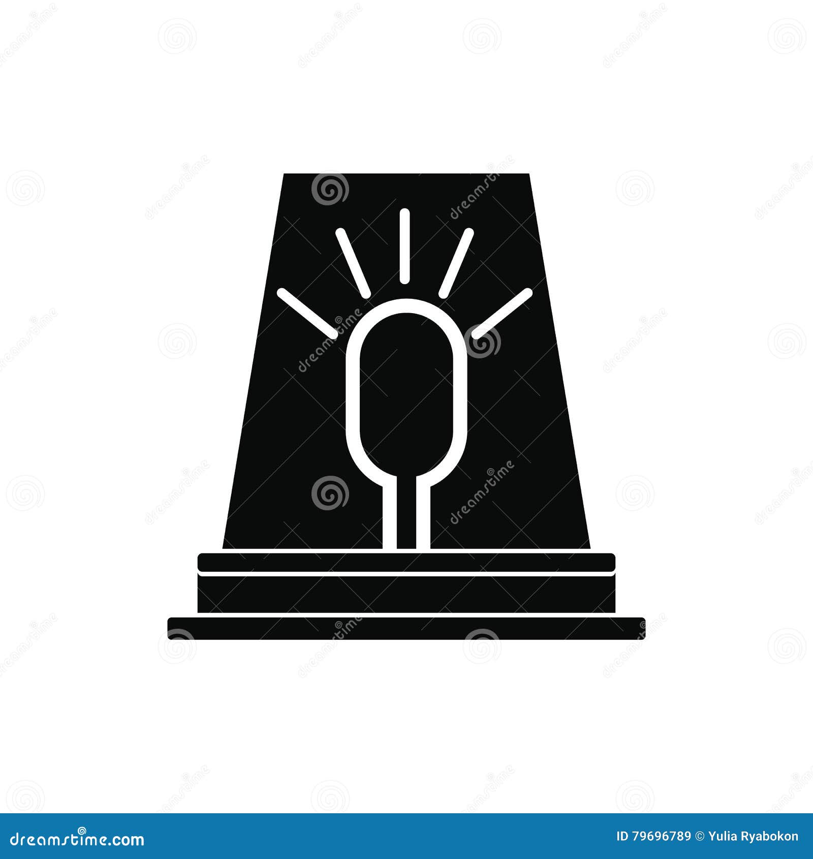 Siren Red Flashing Emergency Light Icon Stock Vector - Illustration of ...