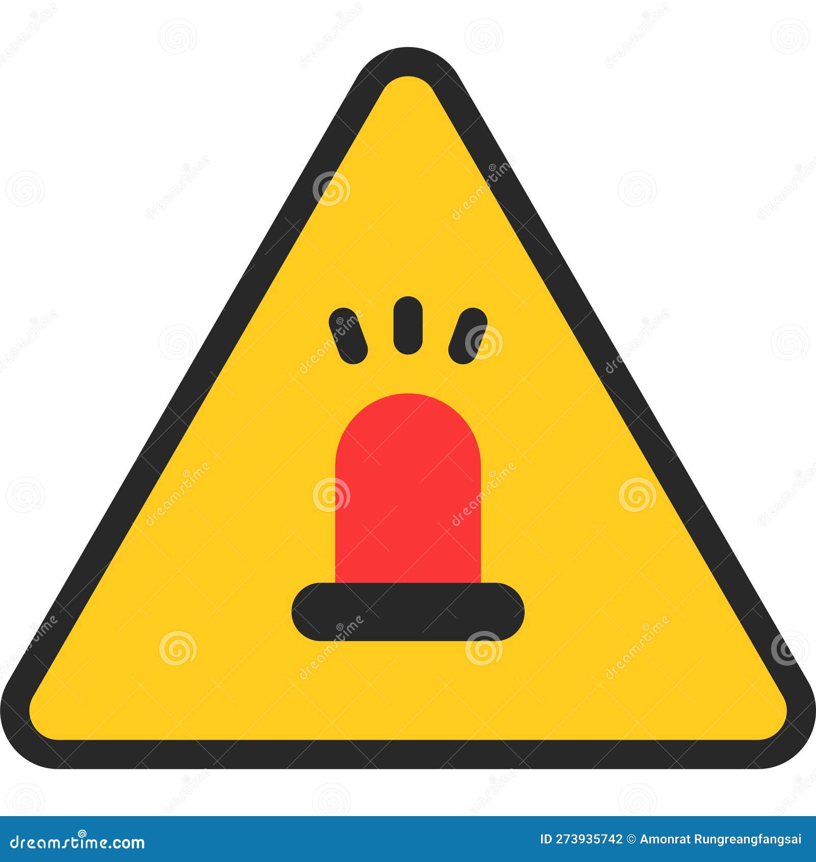 Siren Sign Icon, Traffic Sign Vector Illustration Stock Vector ...
