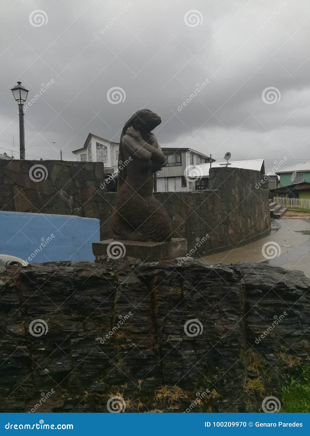 Siren statue stock photo. Image of statue, estarua, siren - 100209970