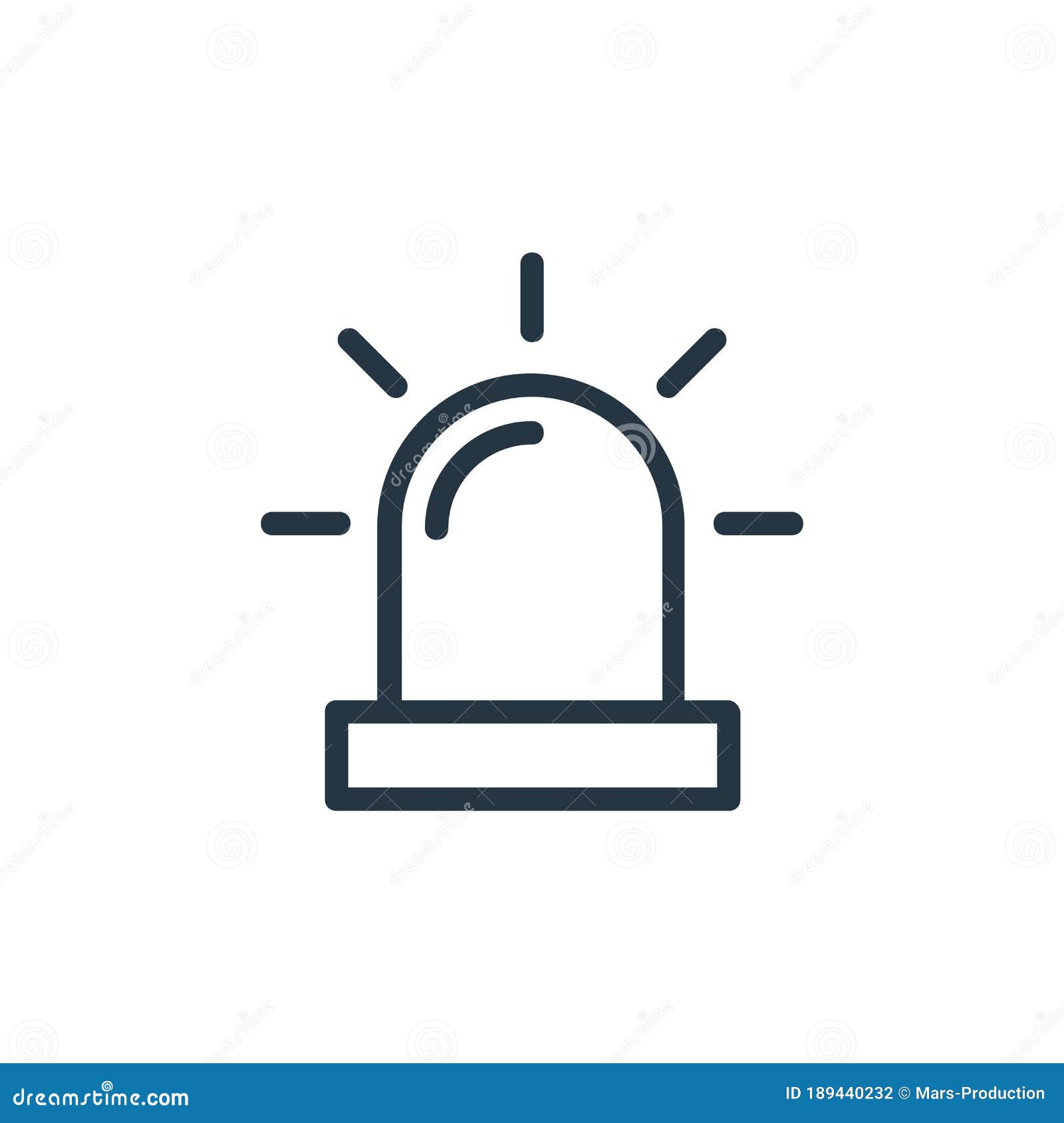 Siren Vector Icon Isolated on White Background. Outline, Thin Line ...