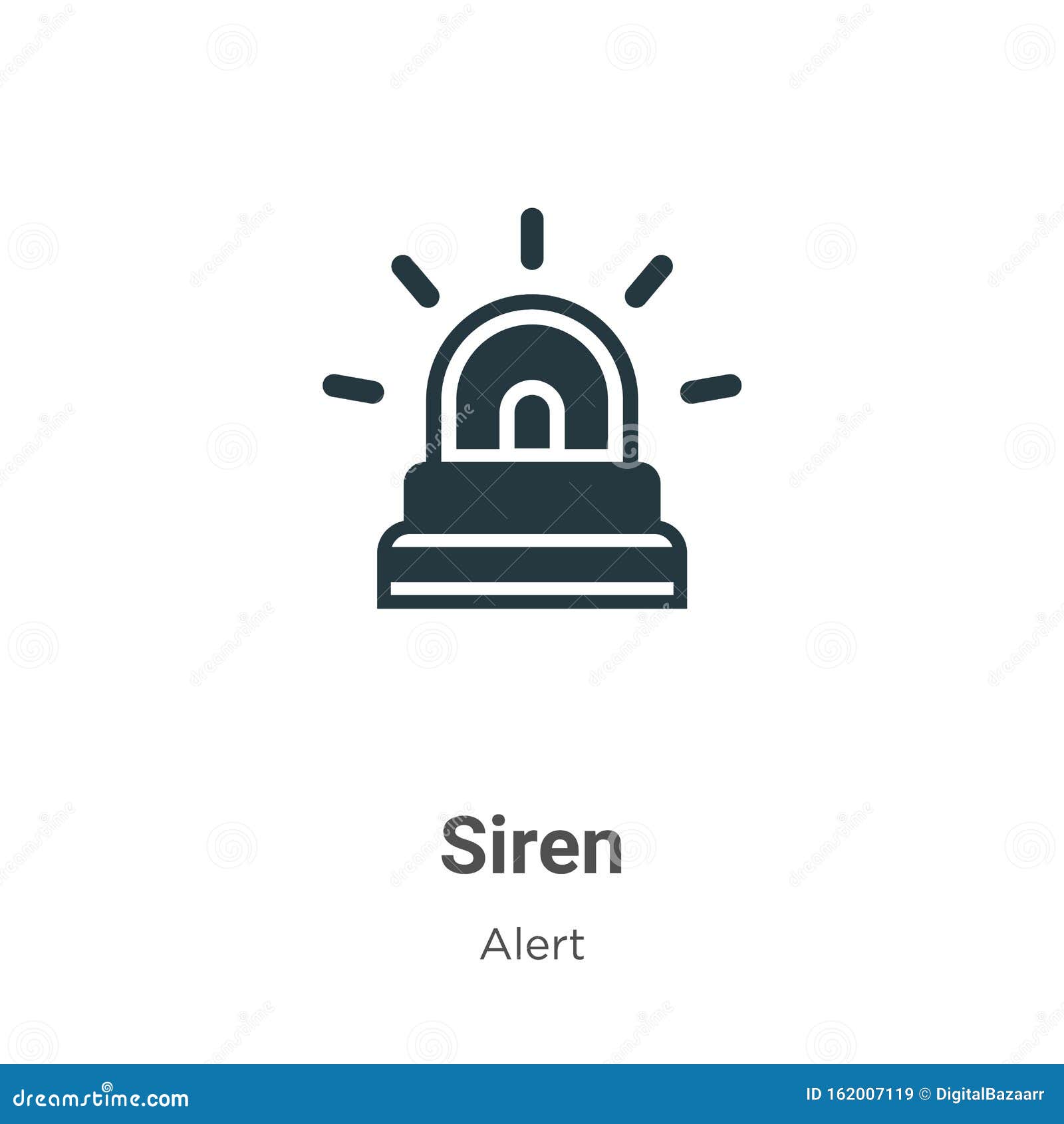 Siren Vector Icon On White Background. Flat Vector Siren Icon Symbol ...