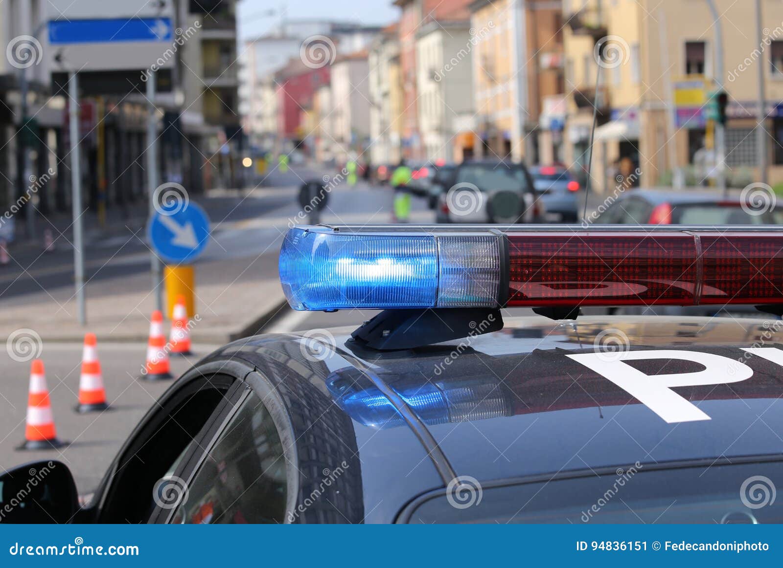Checkpoint Police On The Road. Cameras On Tripods And Equipment In ...