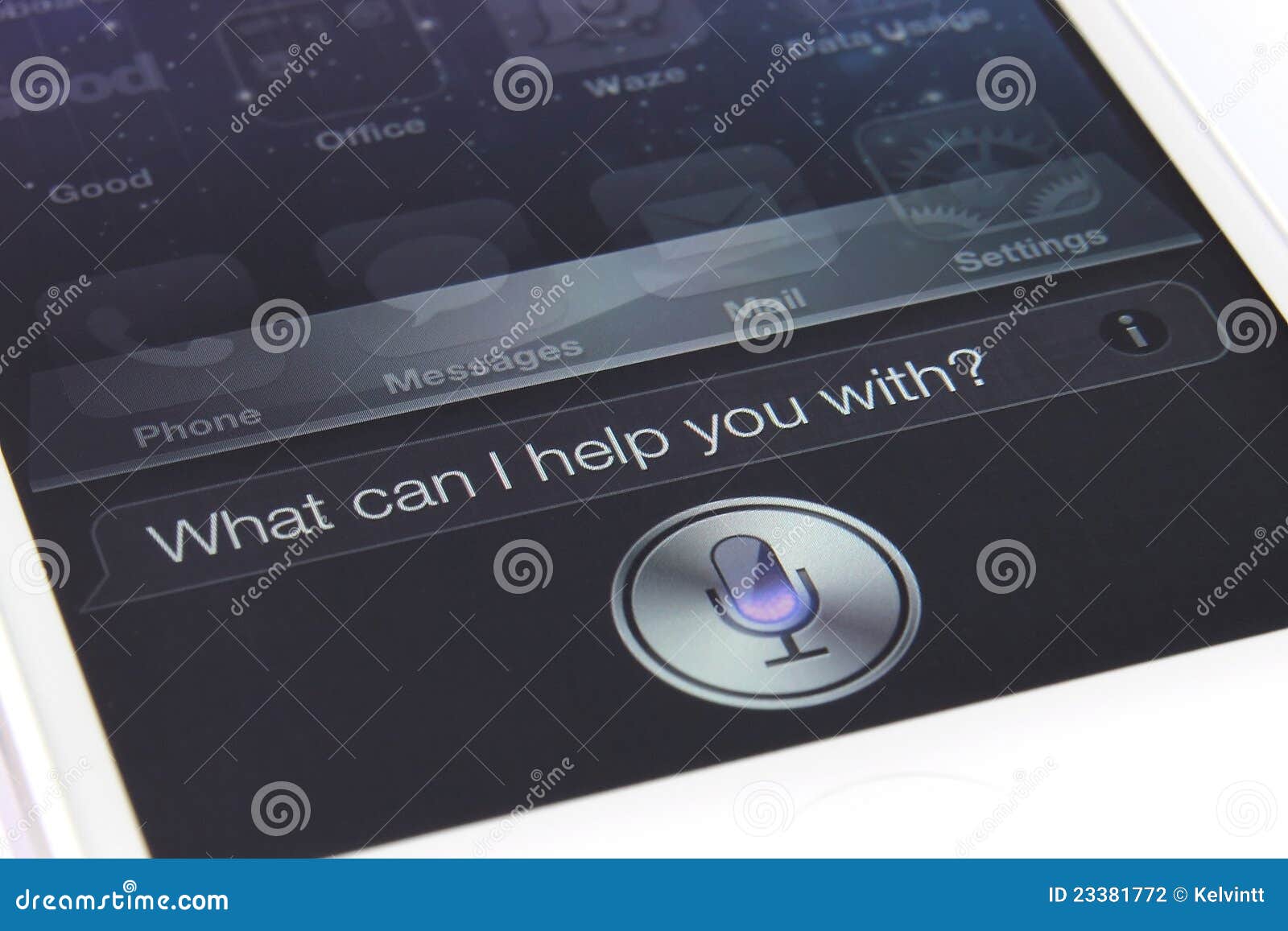 Siri on iPhone 4S editorial photography. Image of white - 23381772