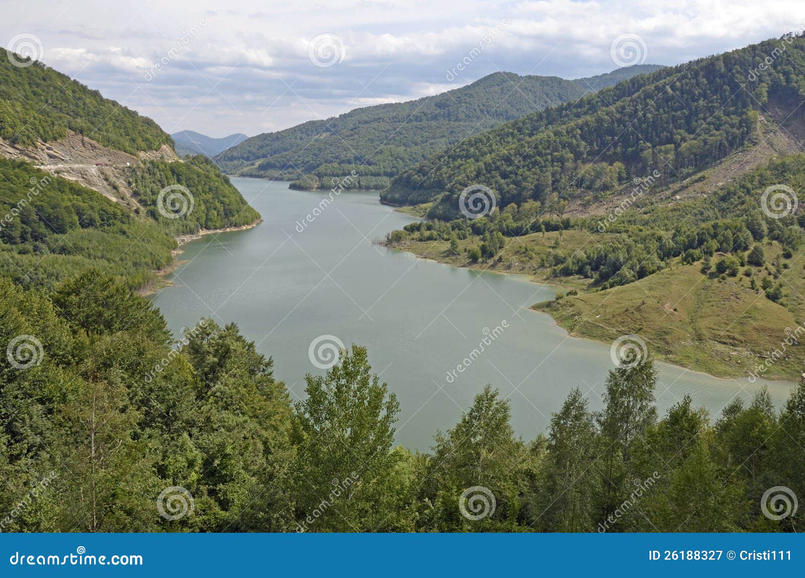 Siriu lake stock image. Image of alley, forest, cottage - 26188327