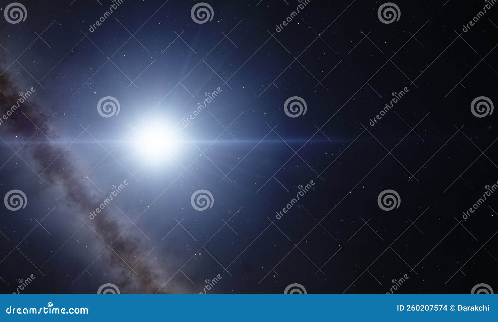 Sirius Star and Nebula 3d Illustration Background Stock Illustration ...