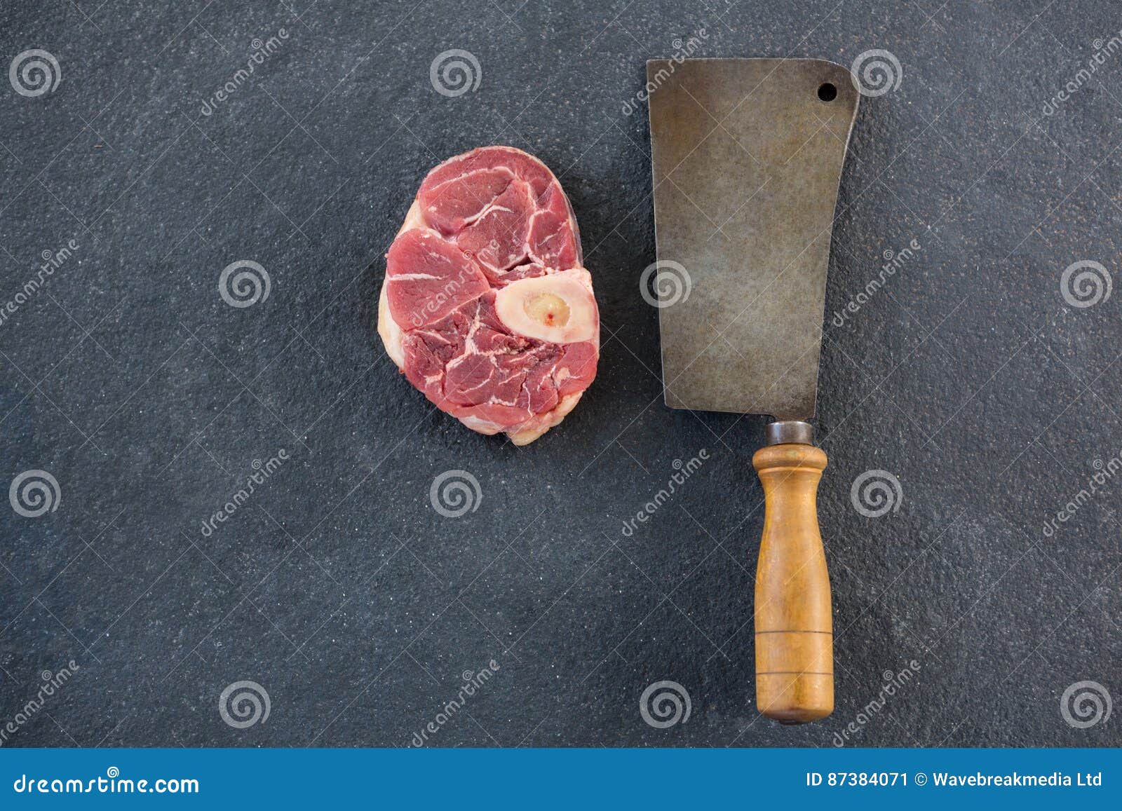 Sirloin chop and cleaver stock image. Image of cucumber - 87384071