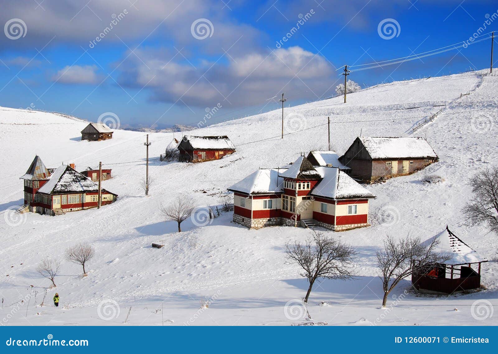 Sirnea Village in Winter, Romania Stock Image - Image of winter ...