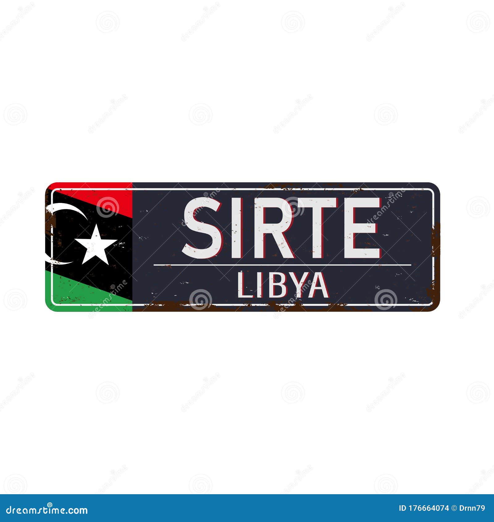 Sirte Libya Metal Road Sign Vector Illustration Design. Stock Vector ...