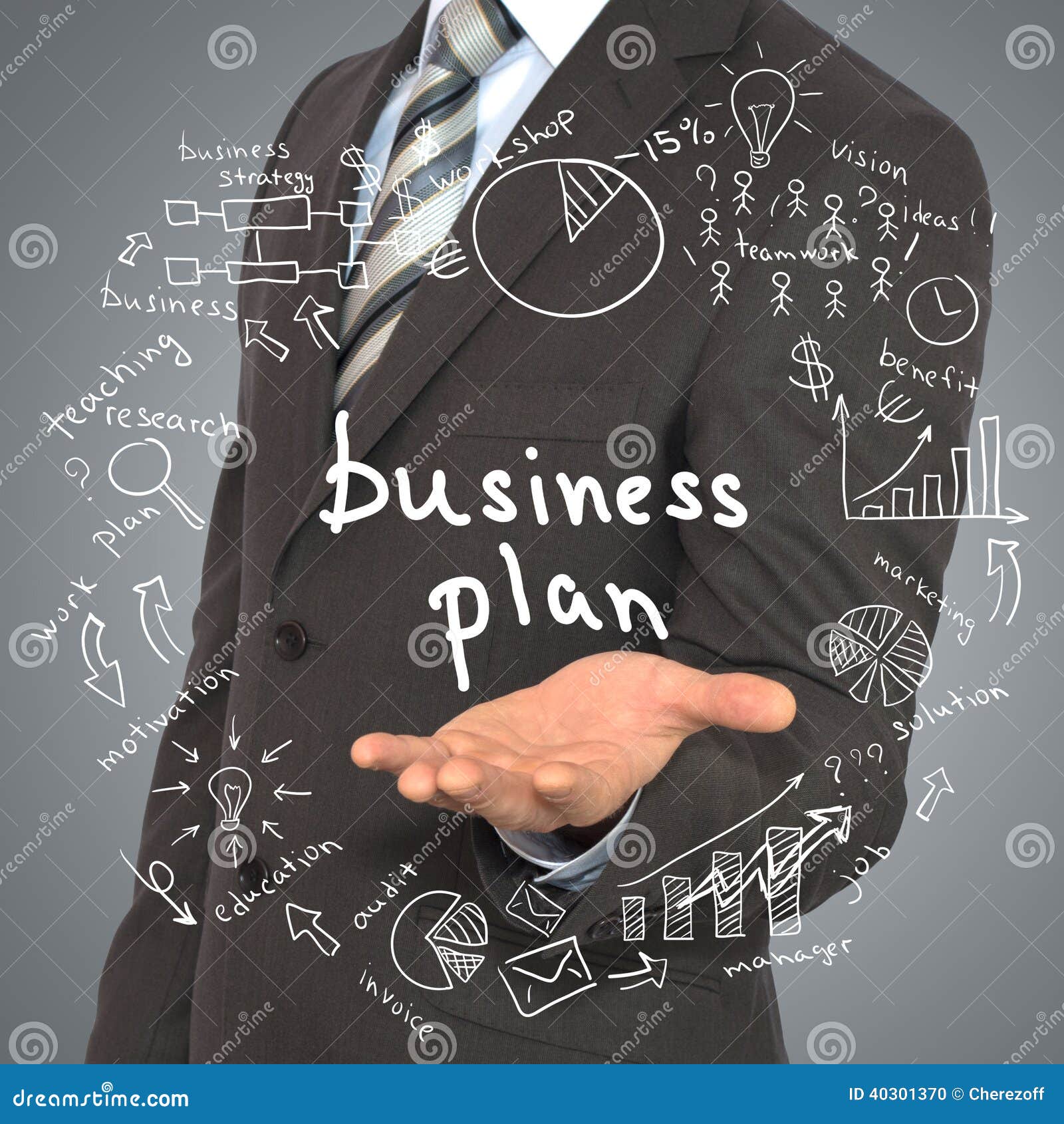 Sirva En El Traje Que Lleva a Cabo El Plan Empresarial Foto de archivo ...