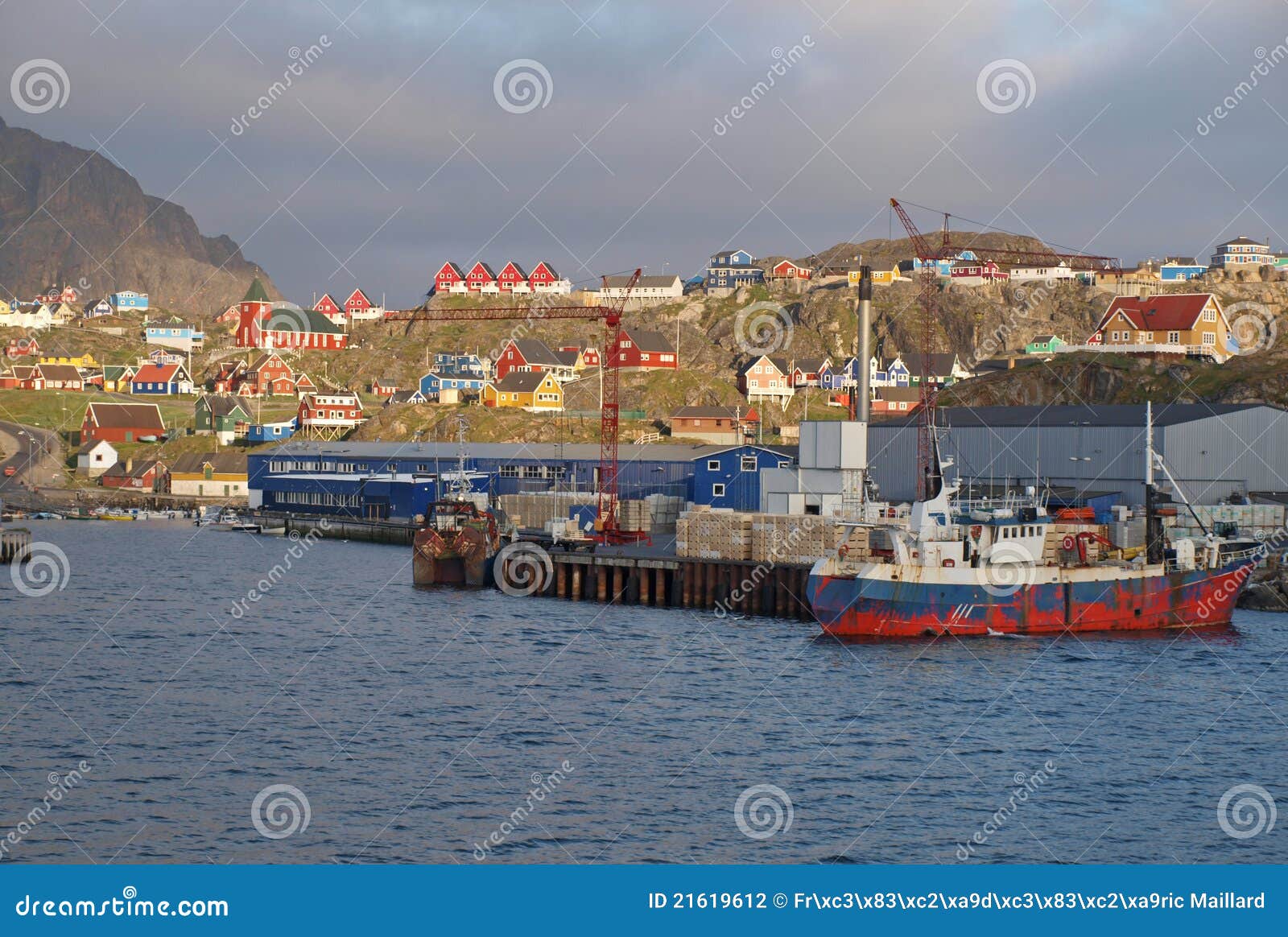 Sisimiut Harbour, Greenland. Stock Photo - Image of blue, fishing: 21619612