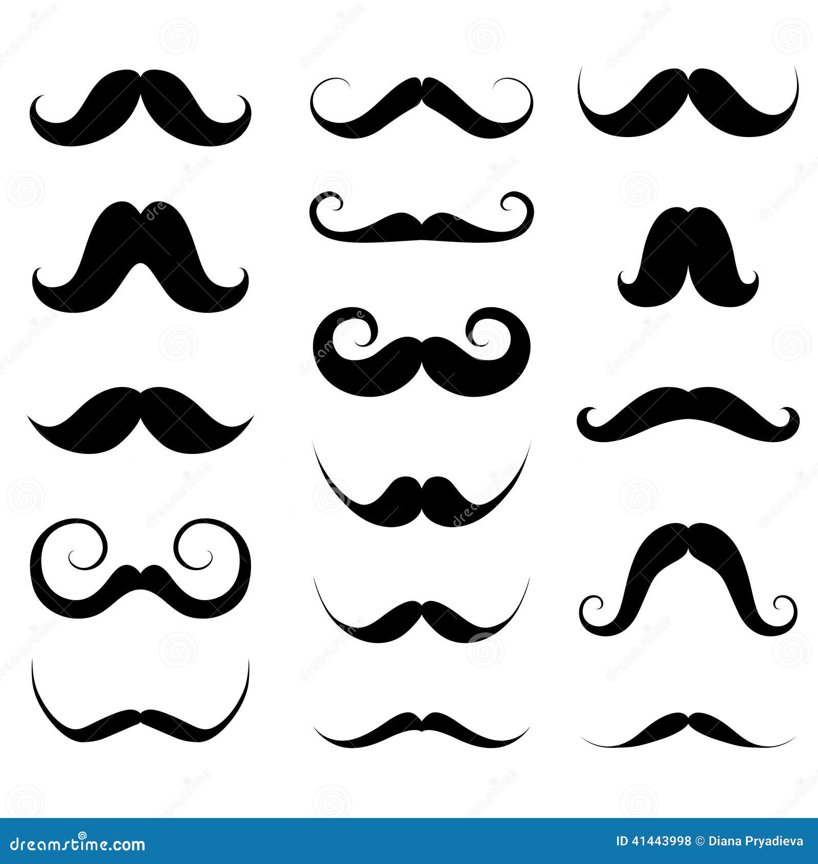 Sistema Aislado Icono Del Bigote Ilustración del Vector - Ilustración ...