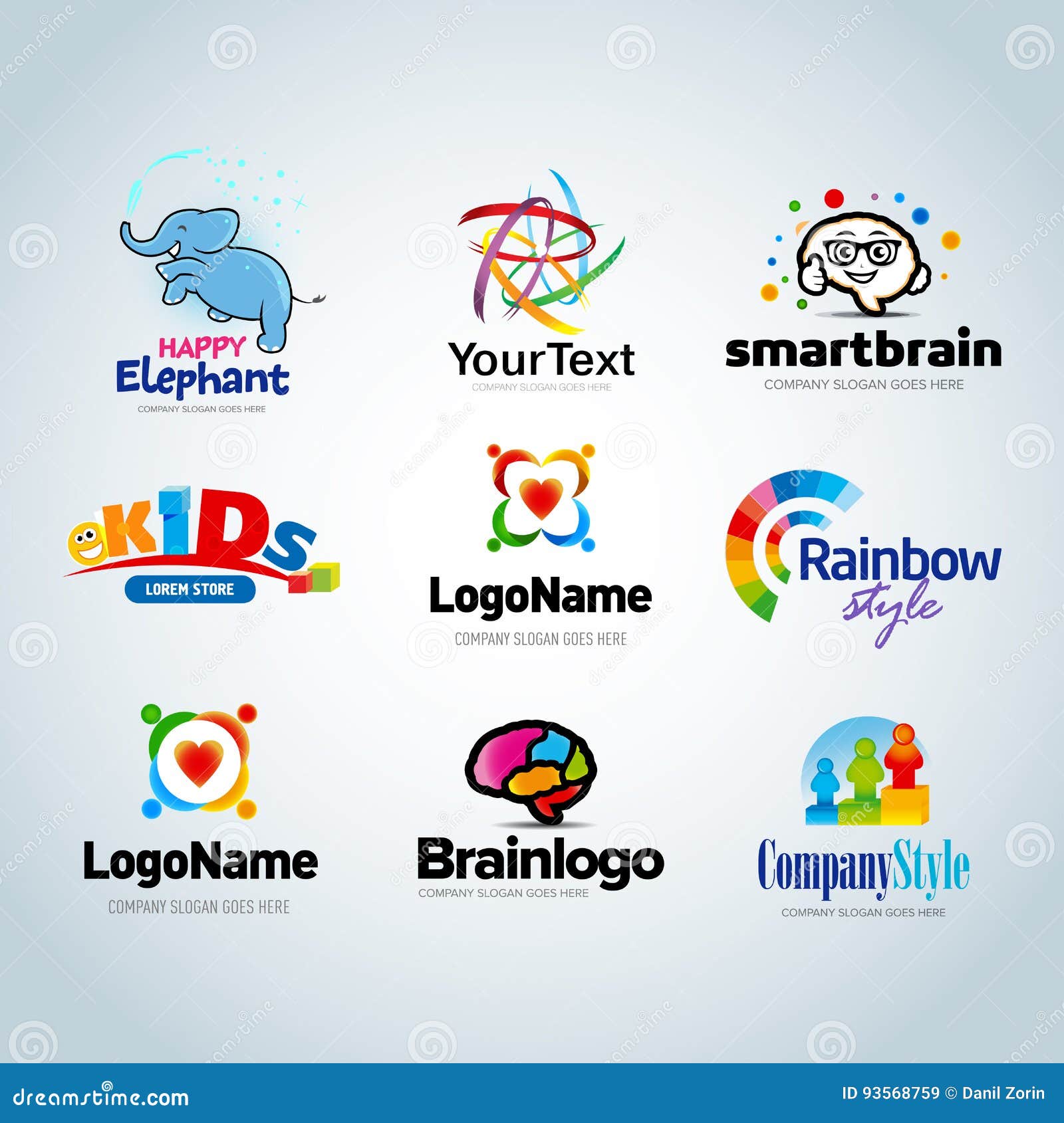 Sistema Colorido Del Logotipo, Colección Del Logotipo, Logotipo De La ... Sistema Colorido Del Logotipo, Colección Del Logotipo, Logotipo De La ...