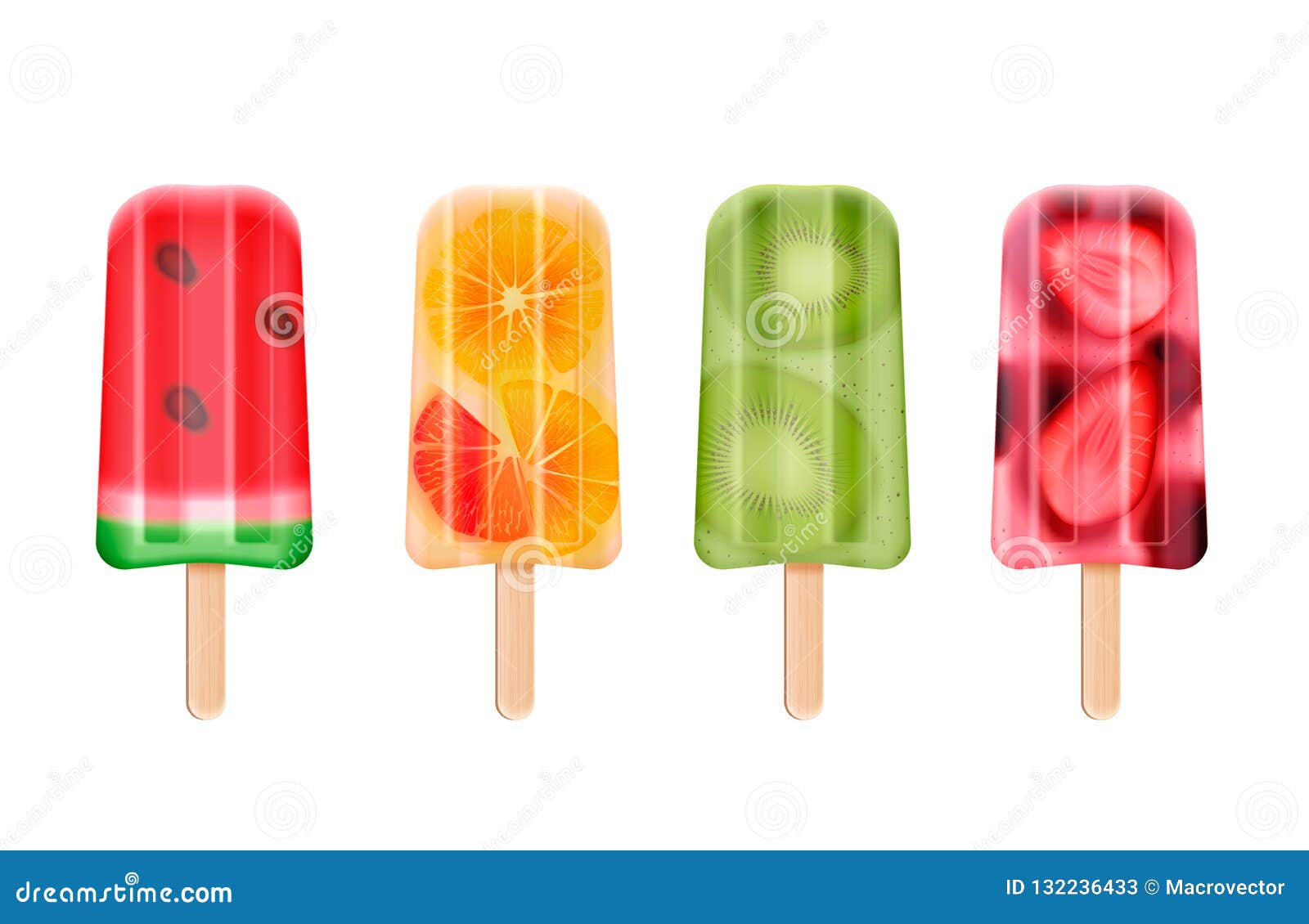 Sistema Congelado Del Palillo Del Helado Ilustración del Vector ...