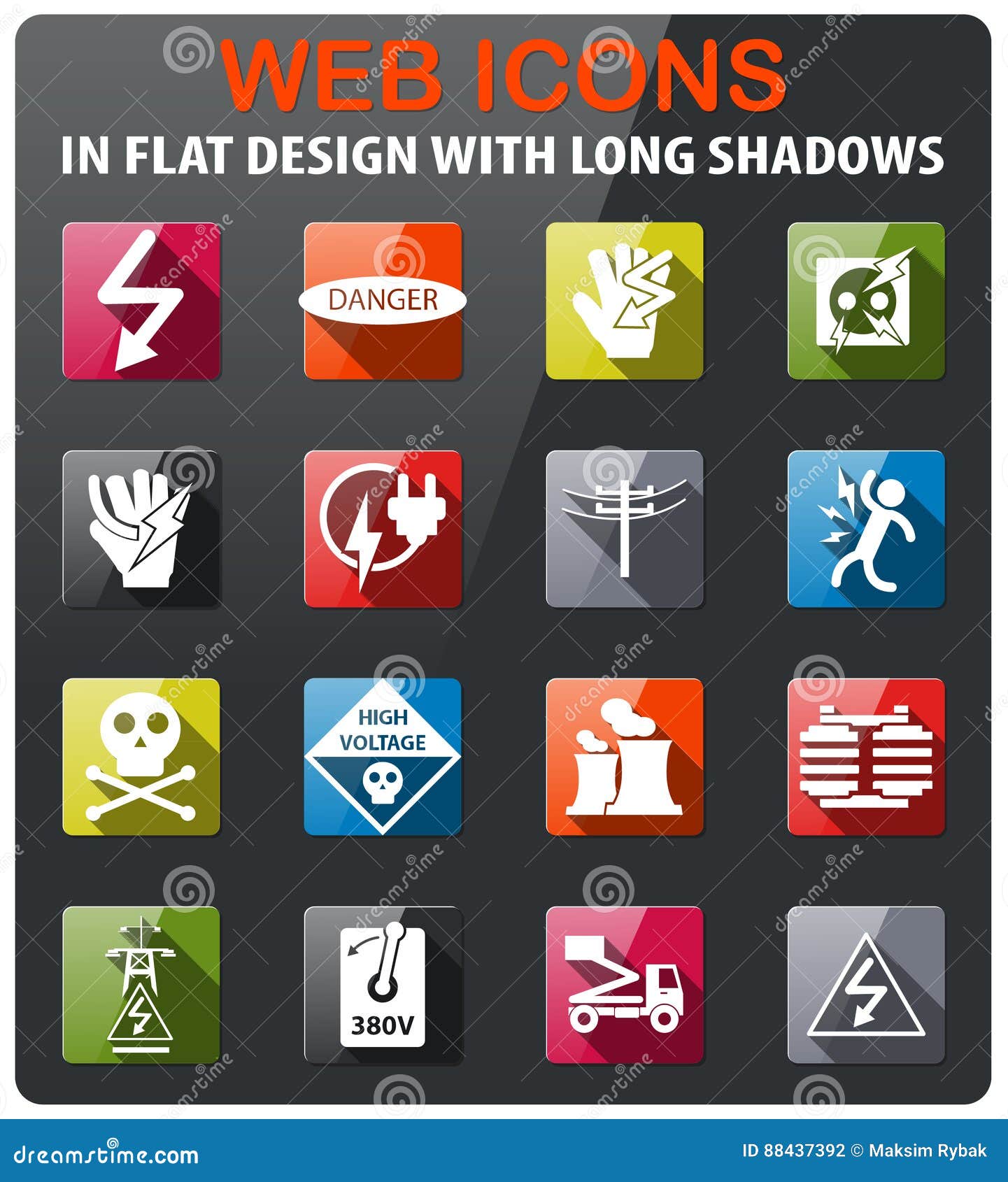 Sistema De Alto Voltaje Del Icono Stock de ilustración - Ilustración de ...