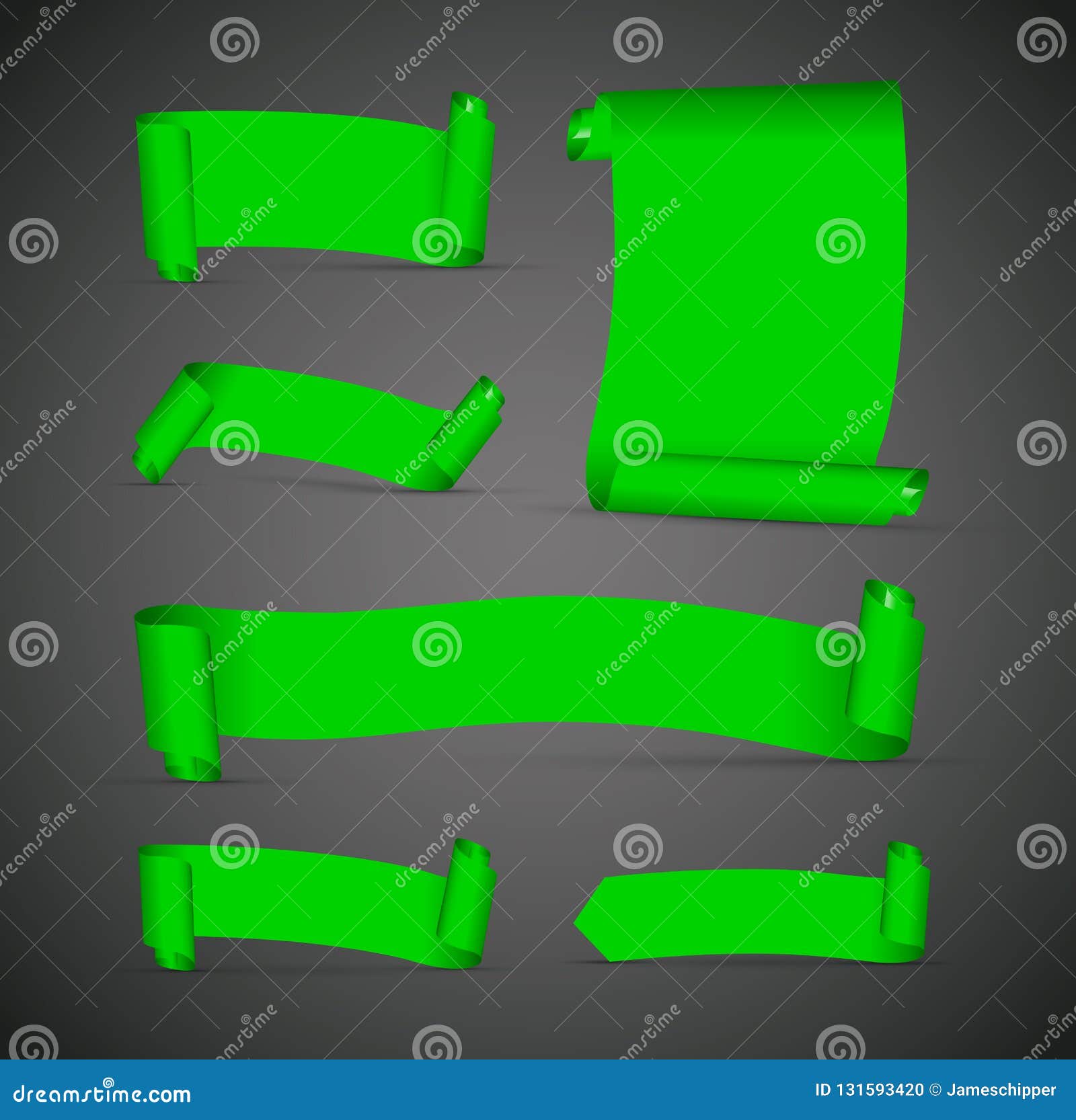 Sistema de banderas verdes ilustración del vector. Ilustración de ...