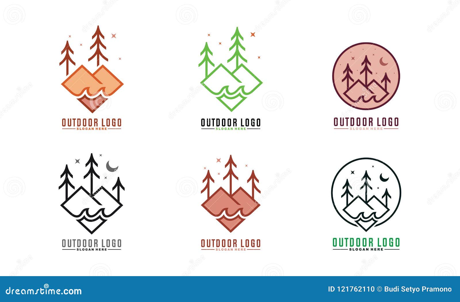 Sistema De Bosques Con Agua Logo Vector Ilustración del Vector ...