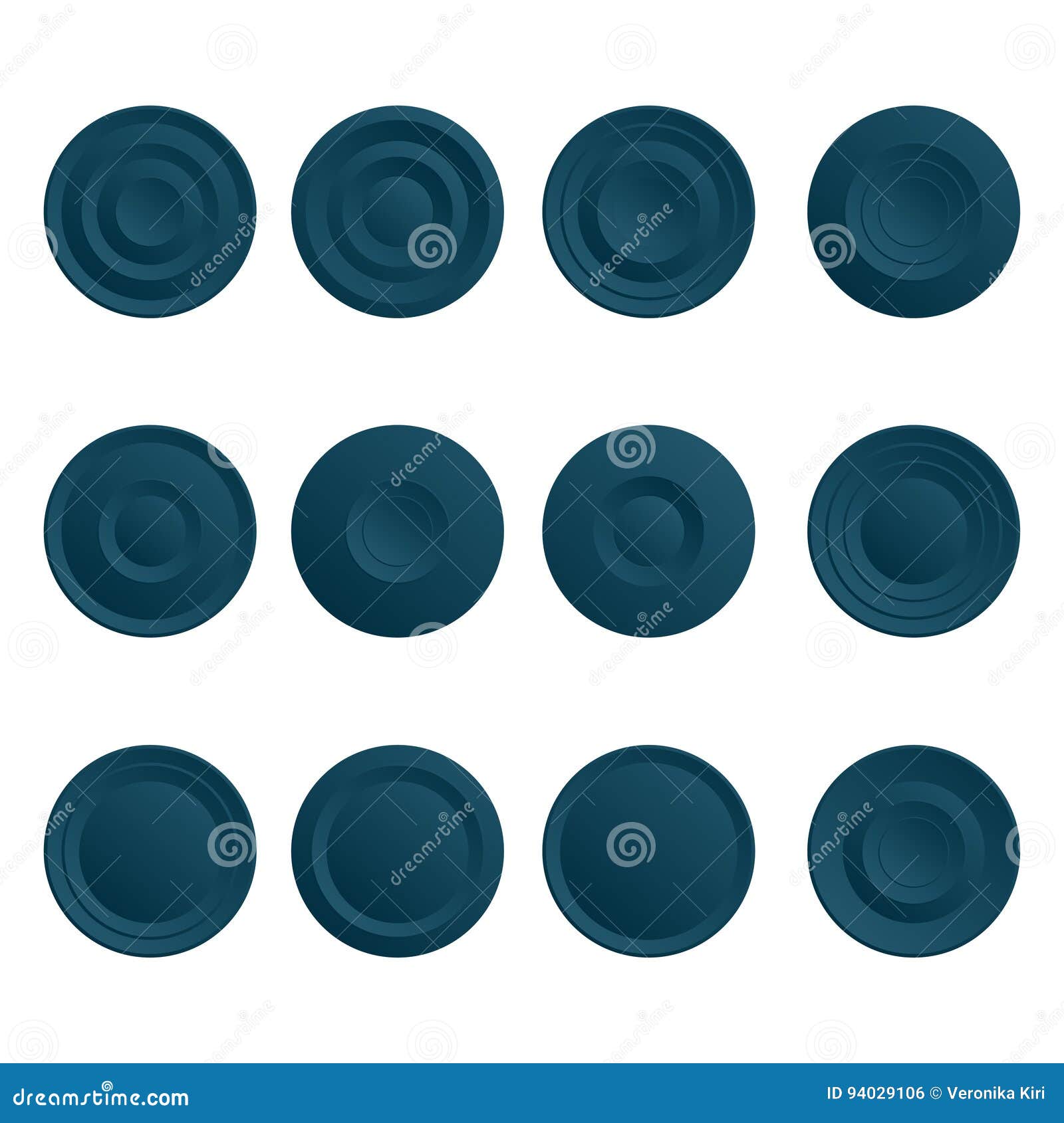 Sistema de botones azules ilustración del vector. Ilustración de iconos ...