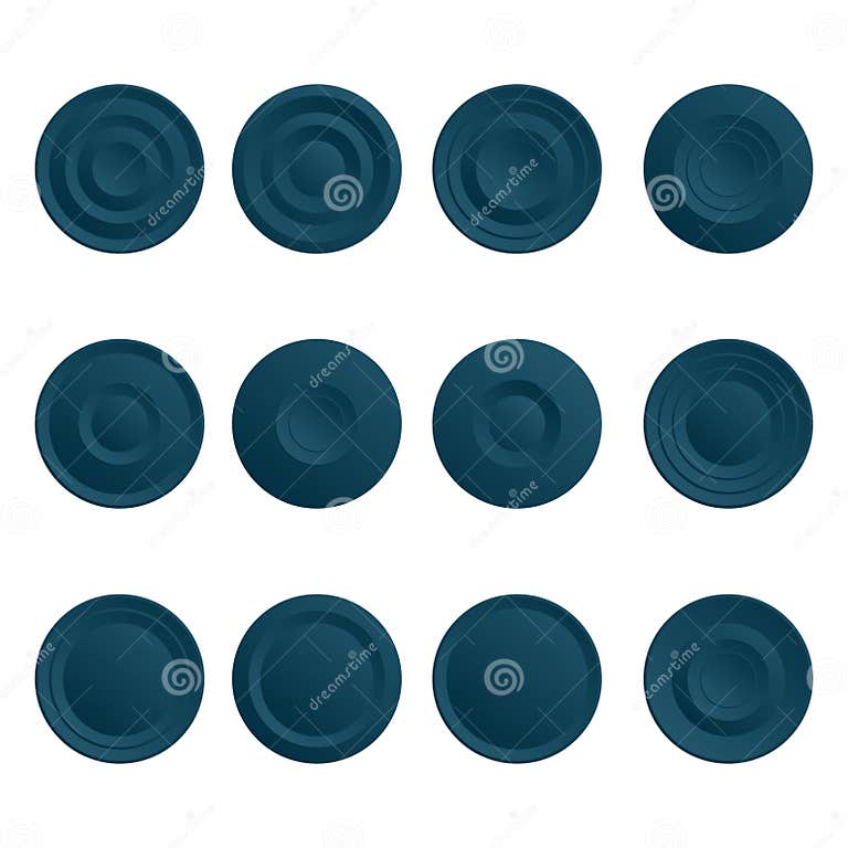 Sistema de botones azules ilustración del vector. Ilustración de iconos ...