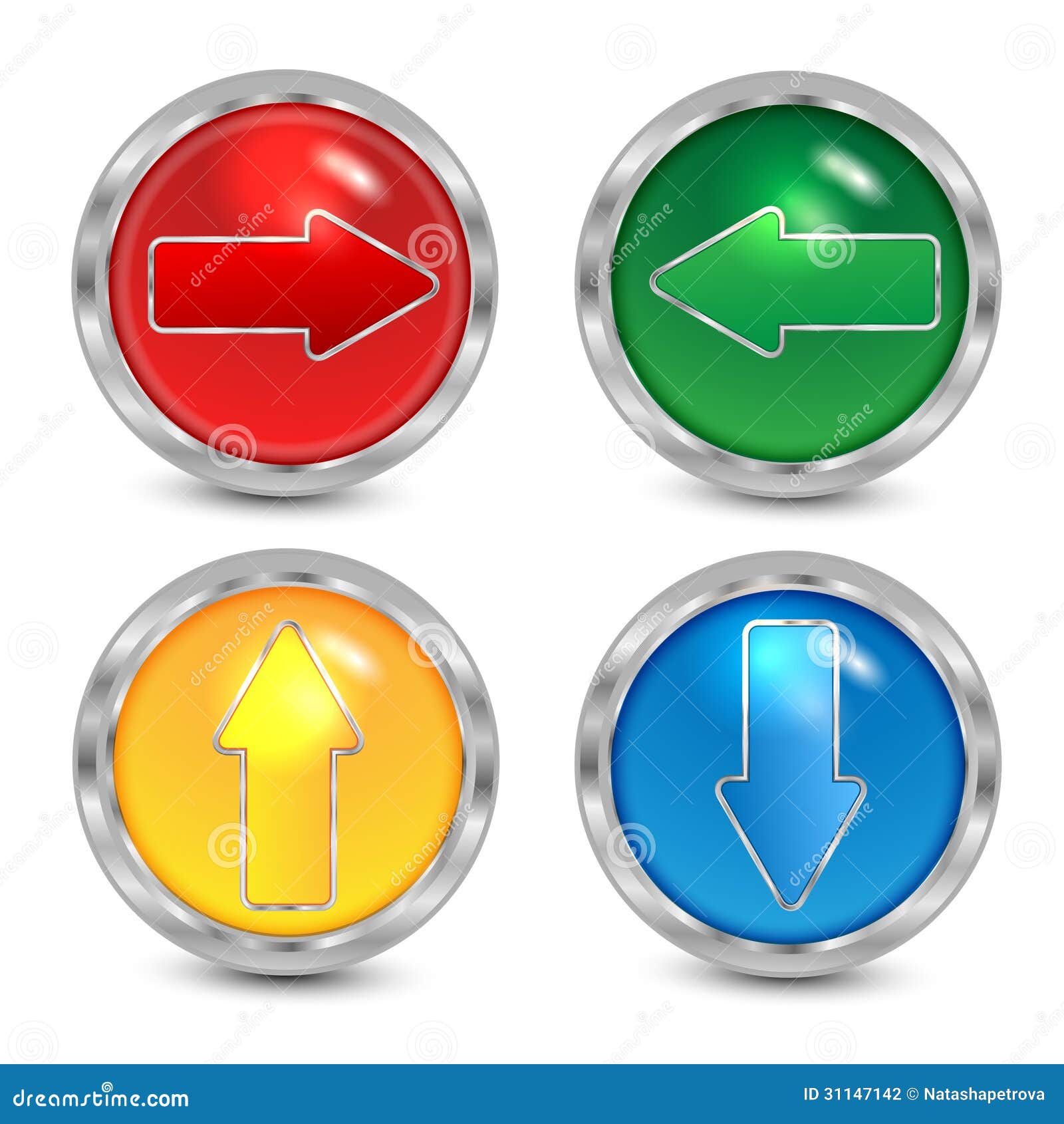 Sistema De Botones Con Las Flechas Ilustración del Vector - Ilustración ...