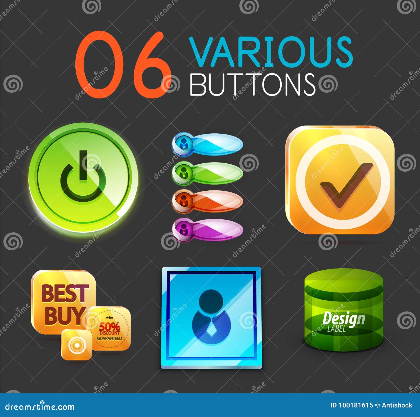 Sistema De Botones Del Web De Internet Ilustración del Vector ...