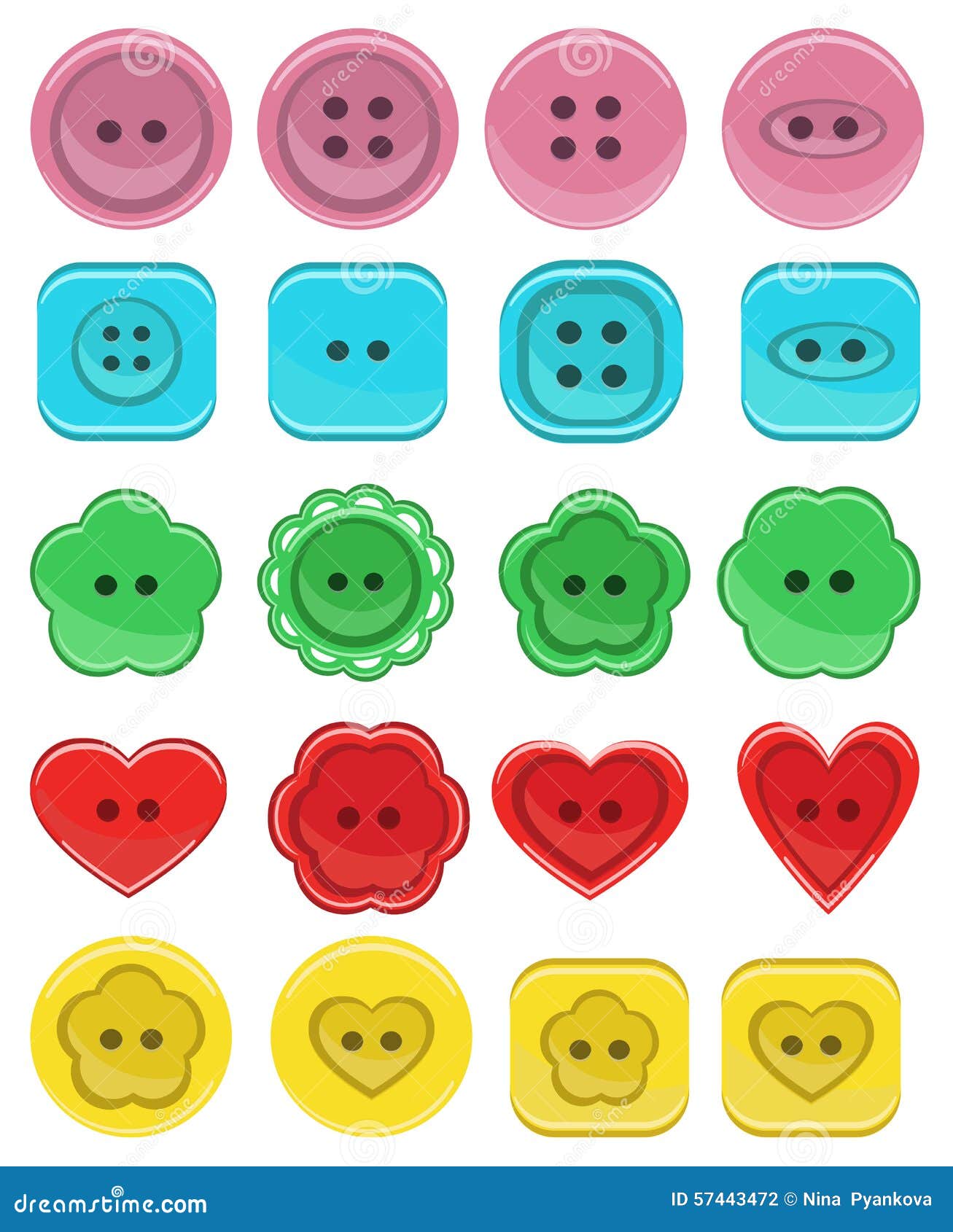 Sistema De Botones En Diversos Diseños Ilustración del Vector ...