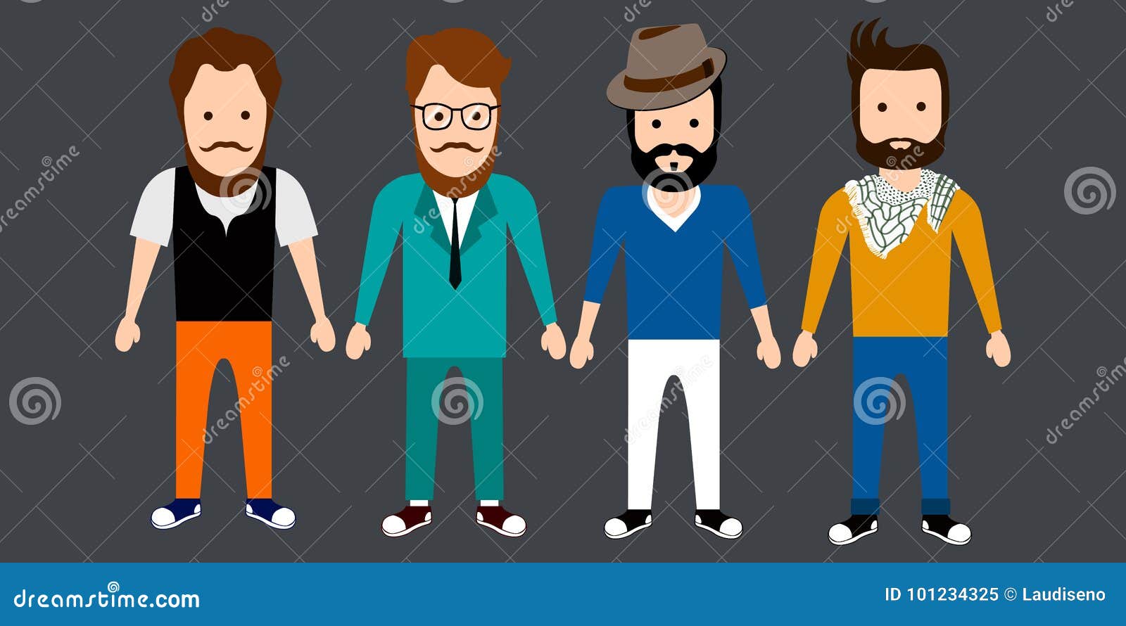 Sistema De Caracteres Del Inconformista Ilustración del Vector ...