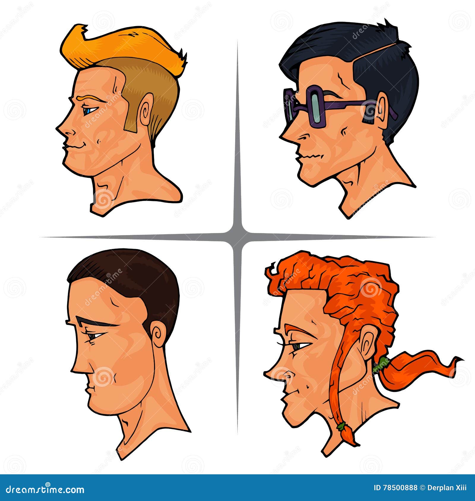 Sistema De Color De La Cara Ilustración del Vector - Ilustración de ...