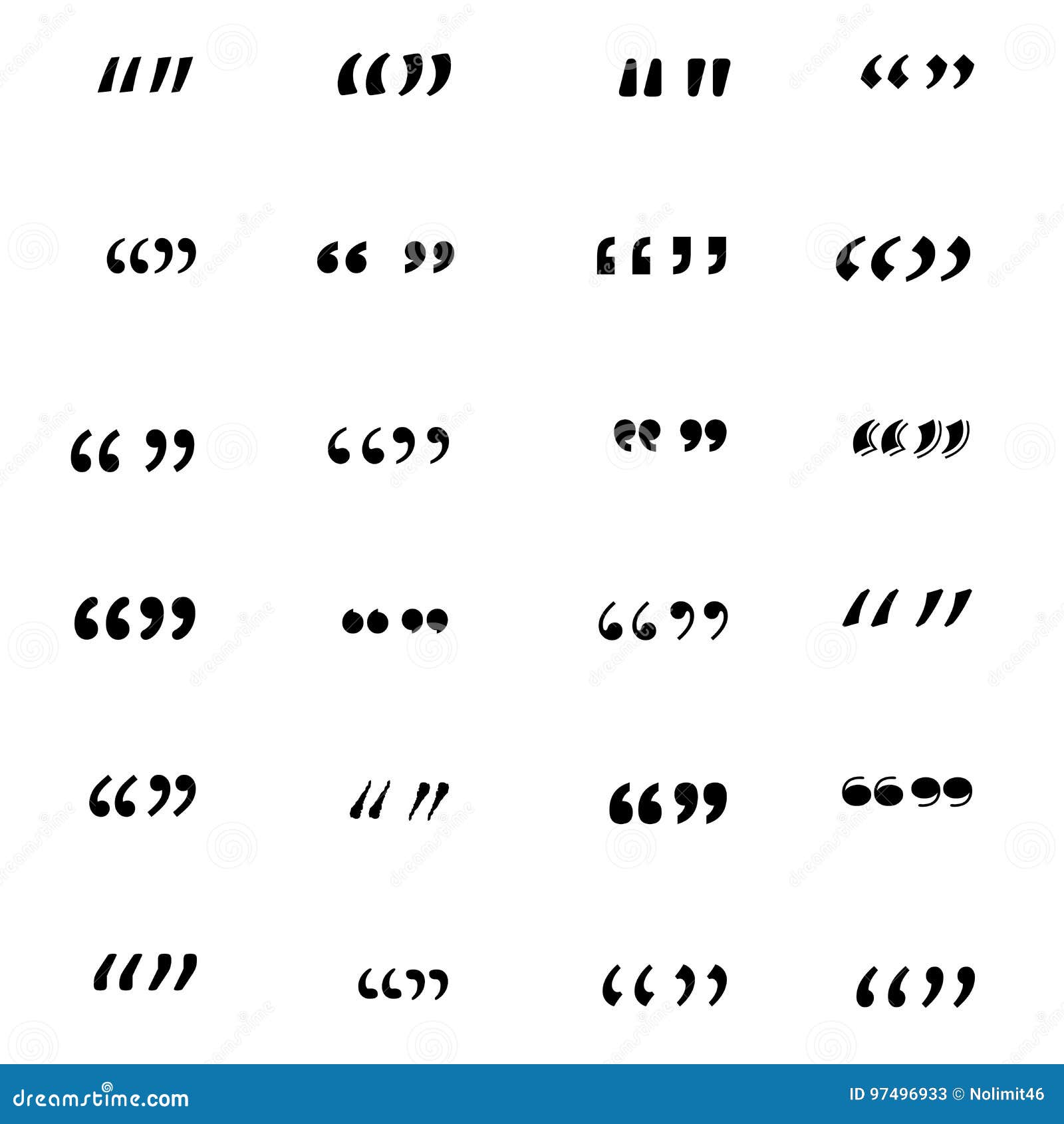 Sistema De Comillas Illistration Del Vector Ilustración del Vector ...