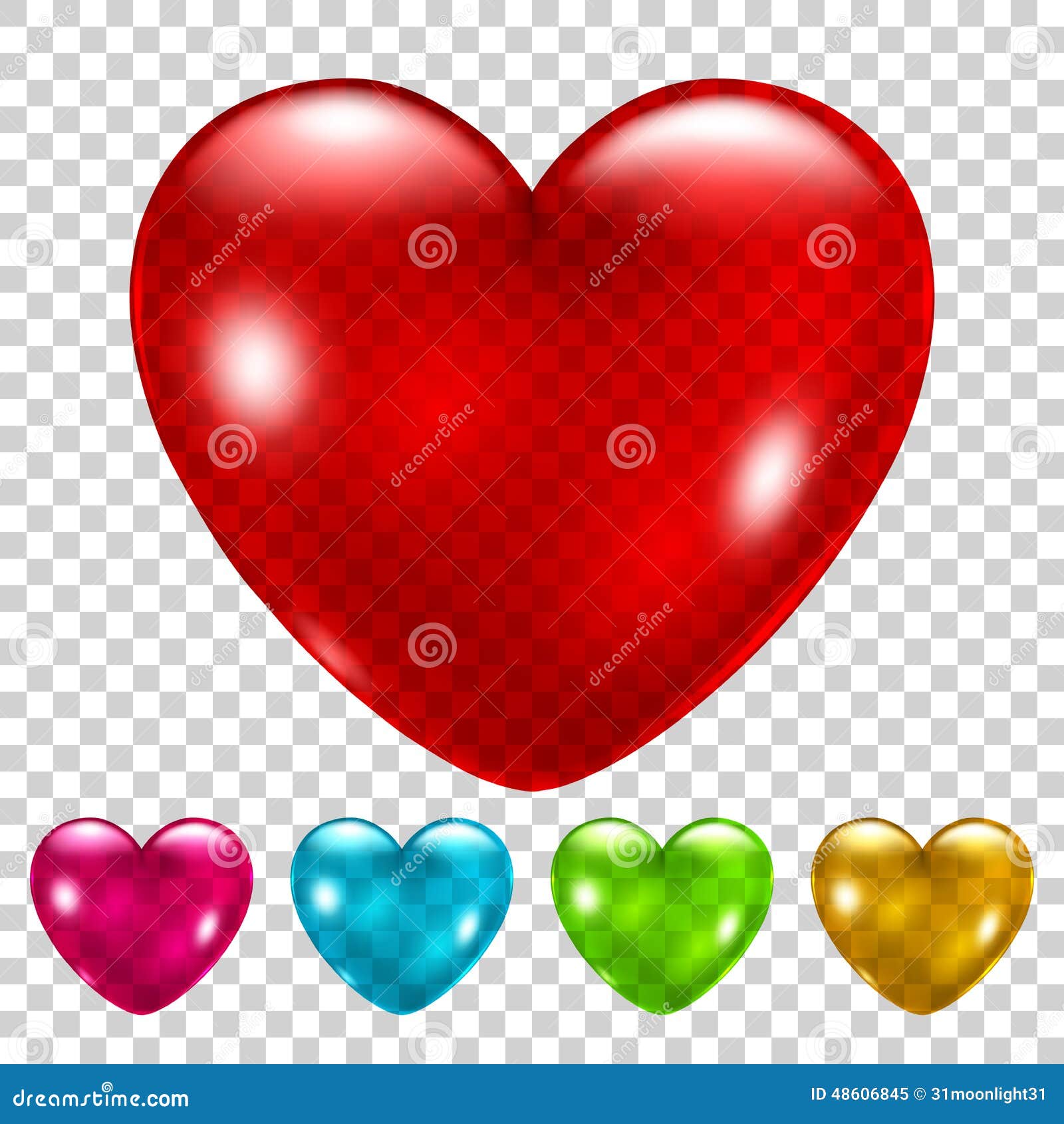 Sistema De Corazones Transparentes Ilustración del Vector - Ilustración ...