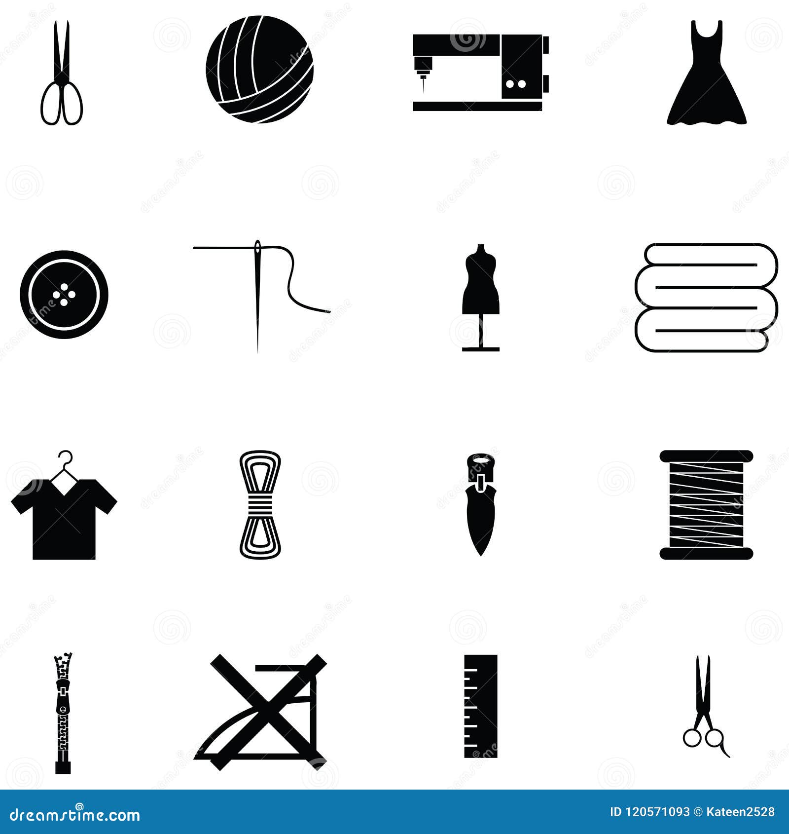 Sistema De Costura Del Icono Ilustración del Vector - Ilustración de ...