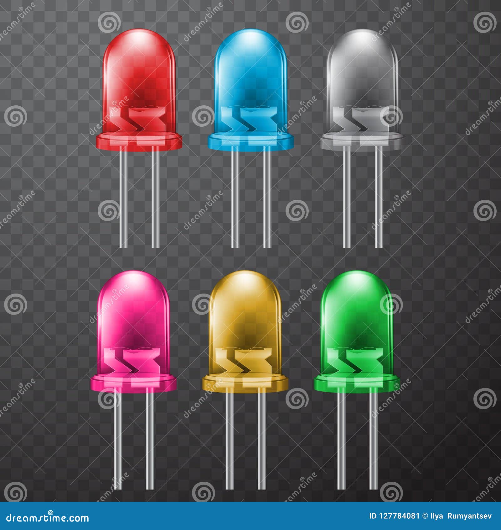 Sistema De Diodos Electroluminosos Coloreados Led Ejemplo Del Vector