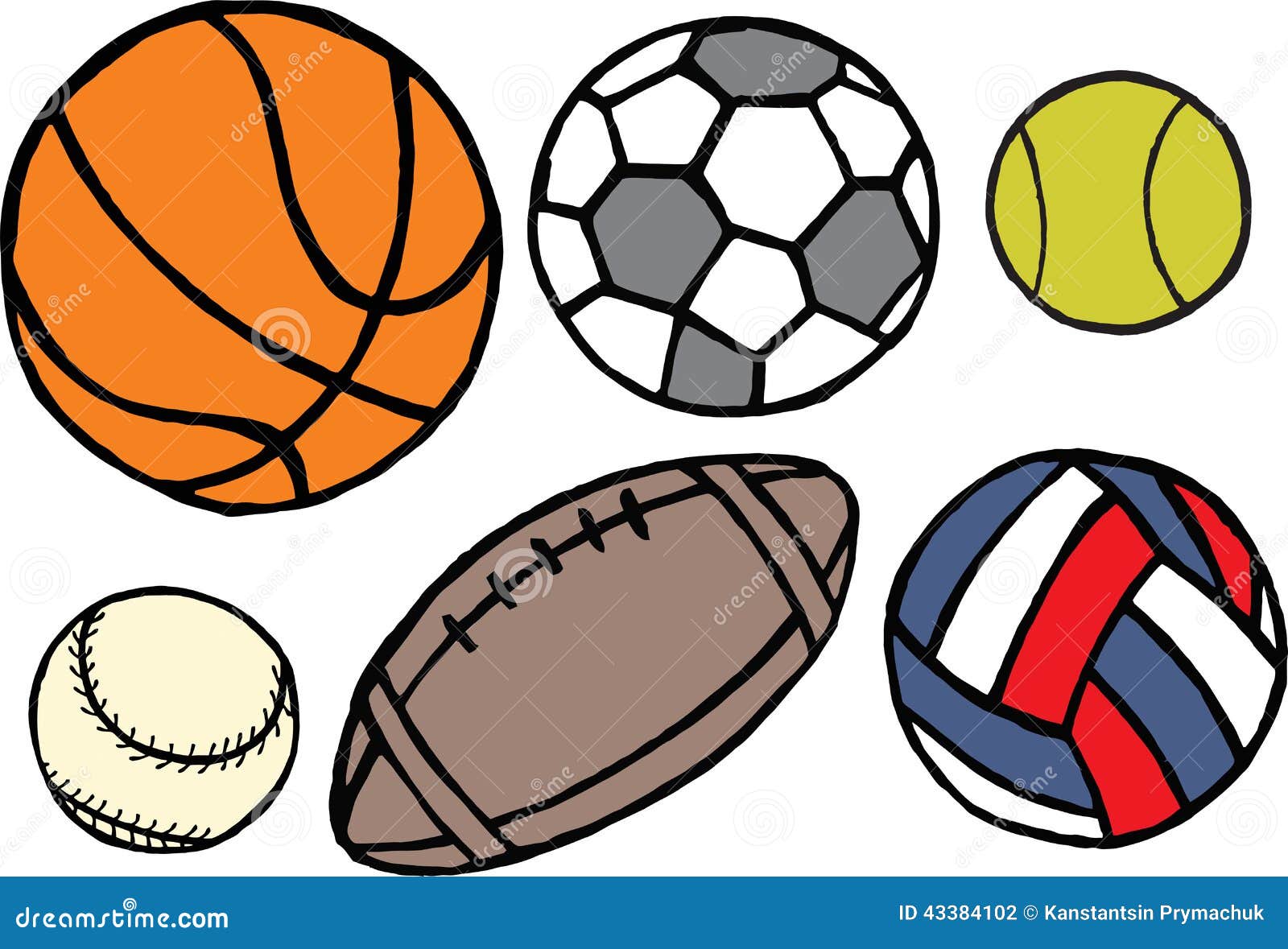 Sistema De Diversas Bolas Del Deporte Vector Ilustración del Vector ...