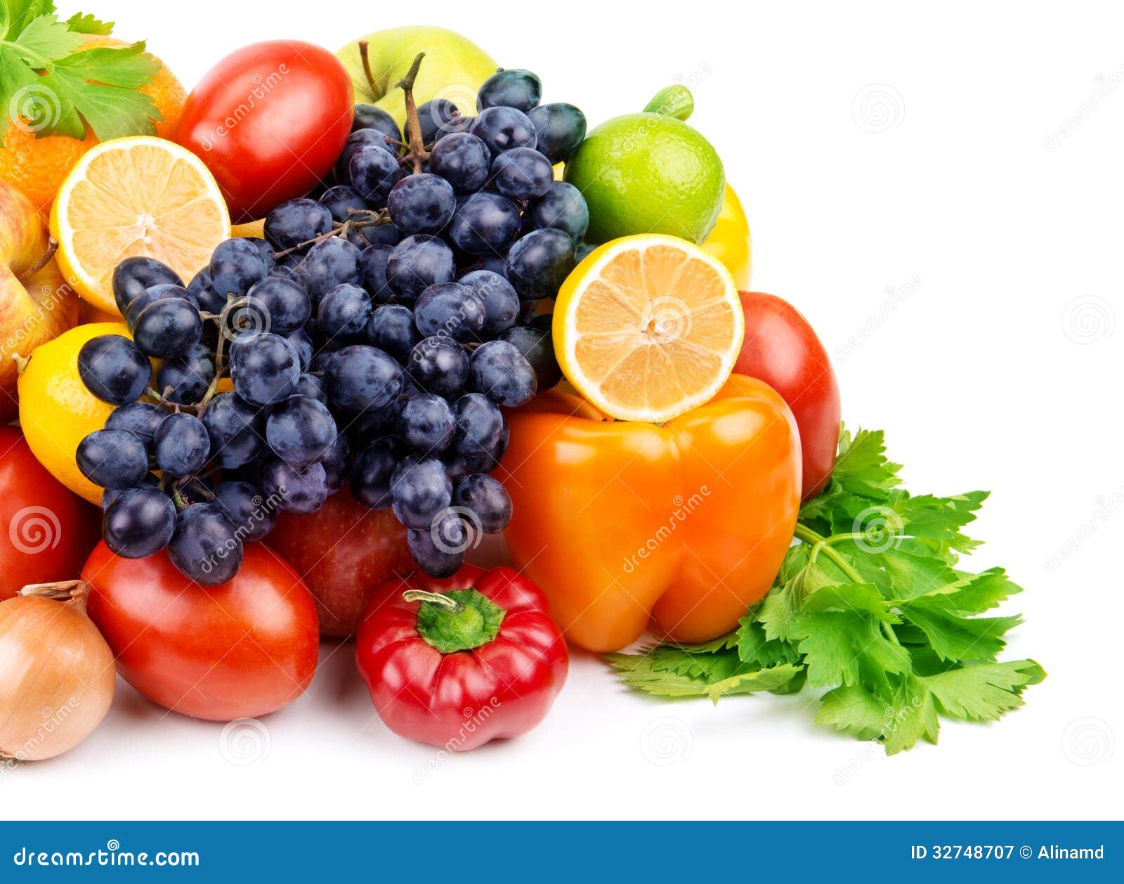 Sistema De Diversas Frutas Y Verduras Imagen de archivo - Imagen de ...
