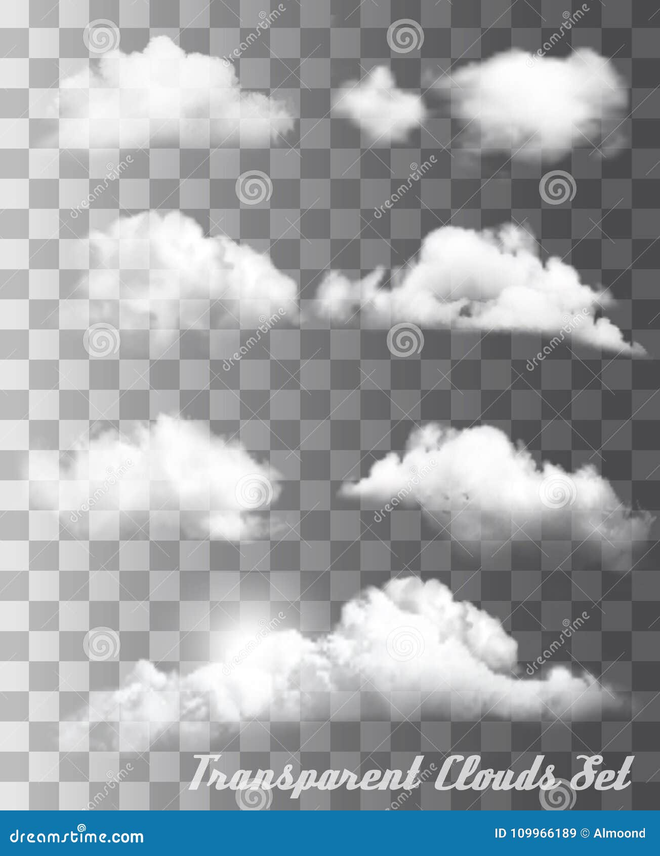 Sistema De Diversas Nubes Transparentes Ilustración del Vector ...